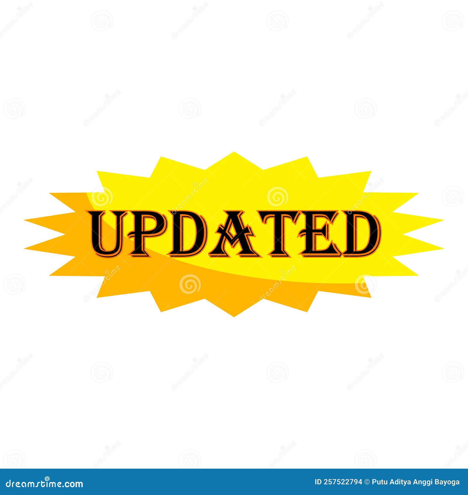 Updated text button stock vector. Illustration of logo - 257522794