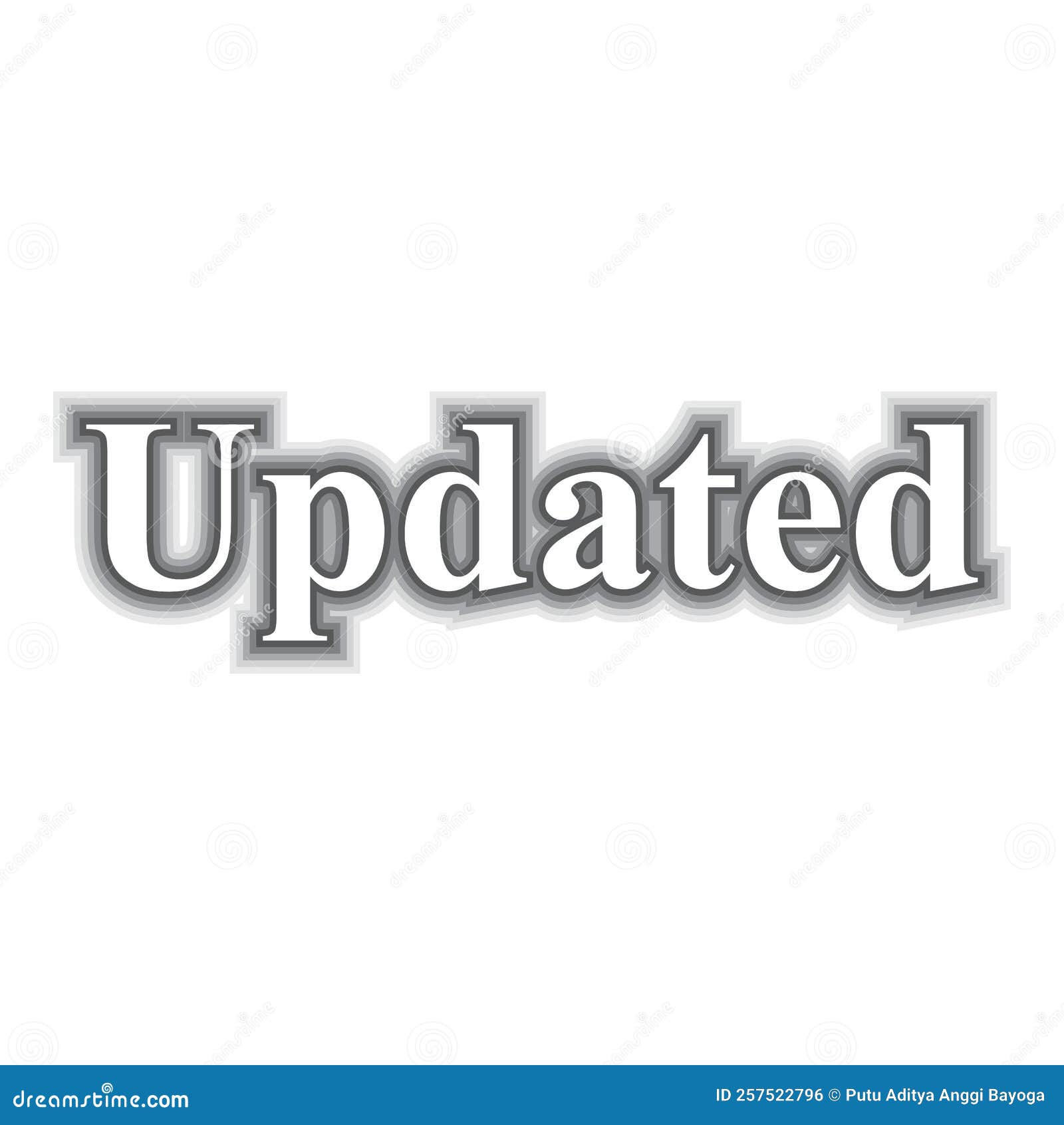 Updated text button stock vector. Illustration of text - 257522796