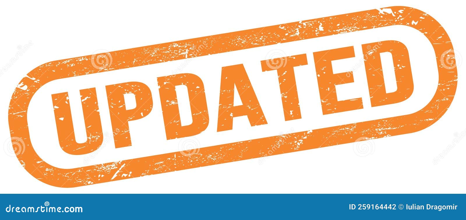 UPDATED, Text Written on Orange Stamp Sign Stock Illustration ...