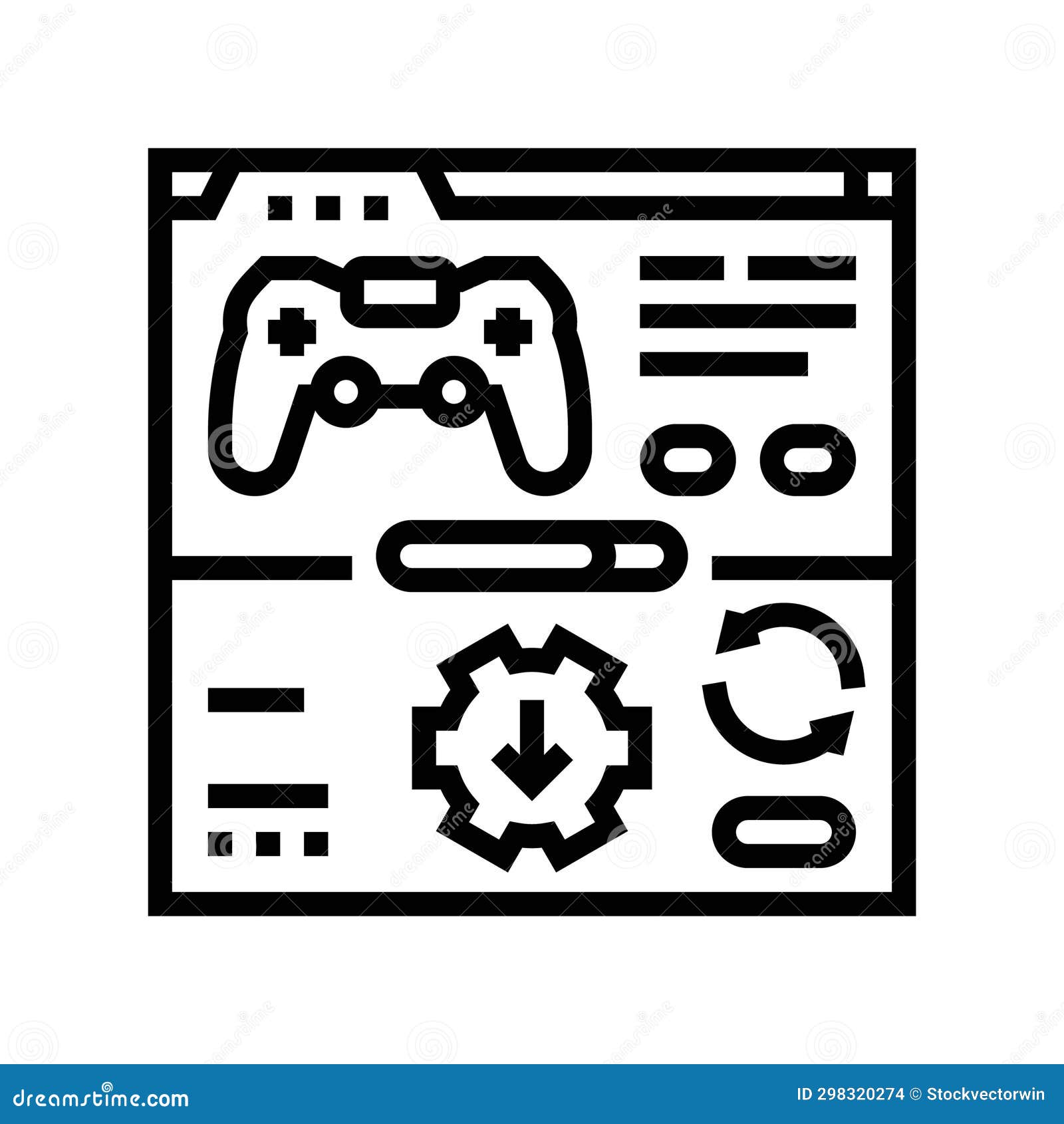 Updates Game Development Line Icon Vector Illustration Stock Vector ...