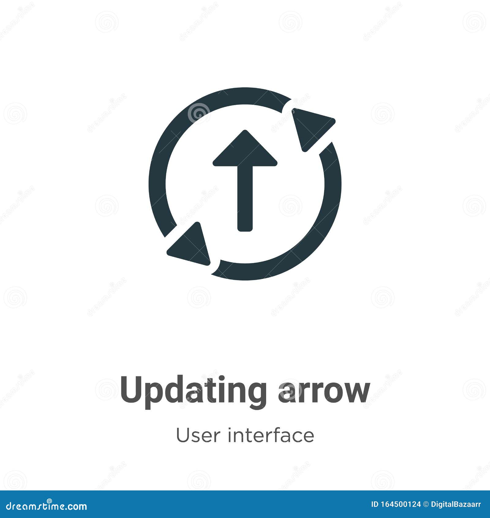 Updating Arrow Vector Icon on White Background. Flat Vector Updating ...