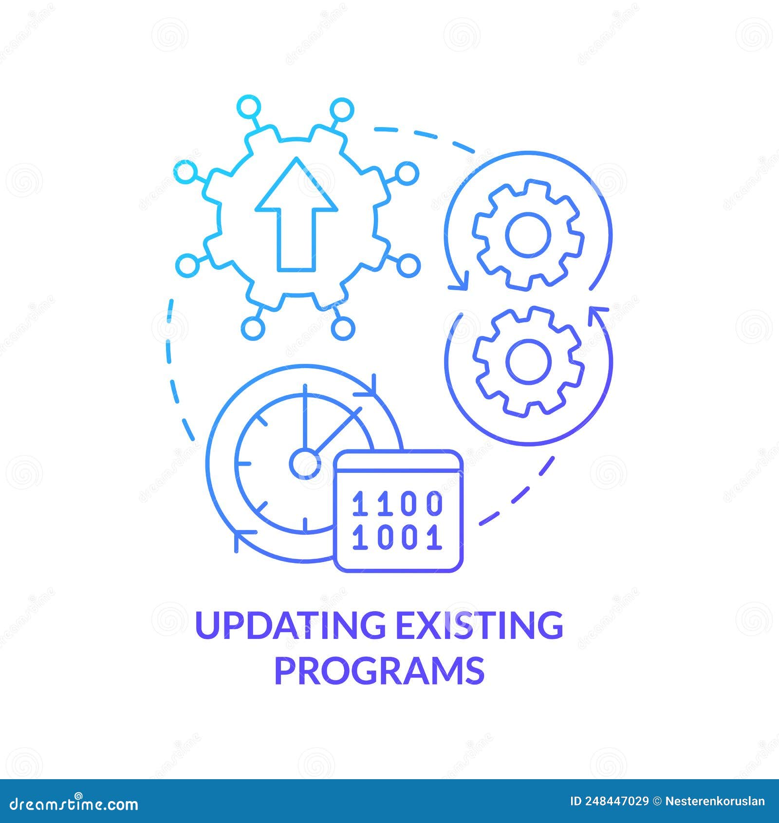Updating Existing Programs Blue Gradient Concept Icon Stock ...