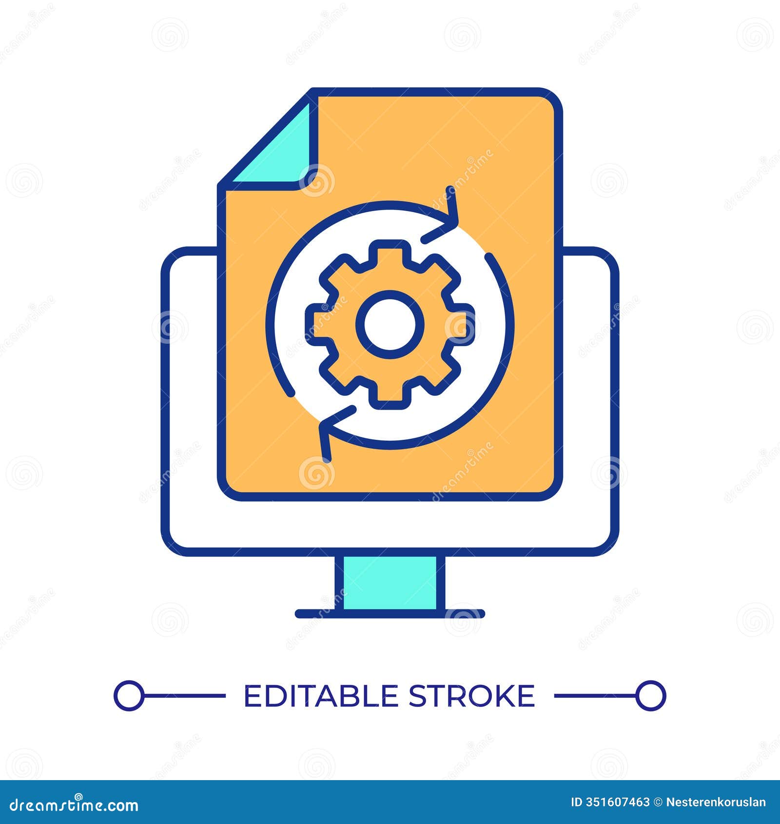Updating File Icon On Computer Or Upgrading Software Online Process ...