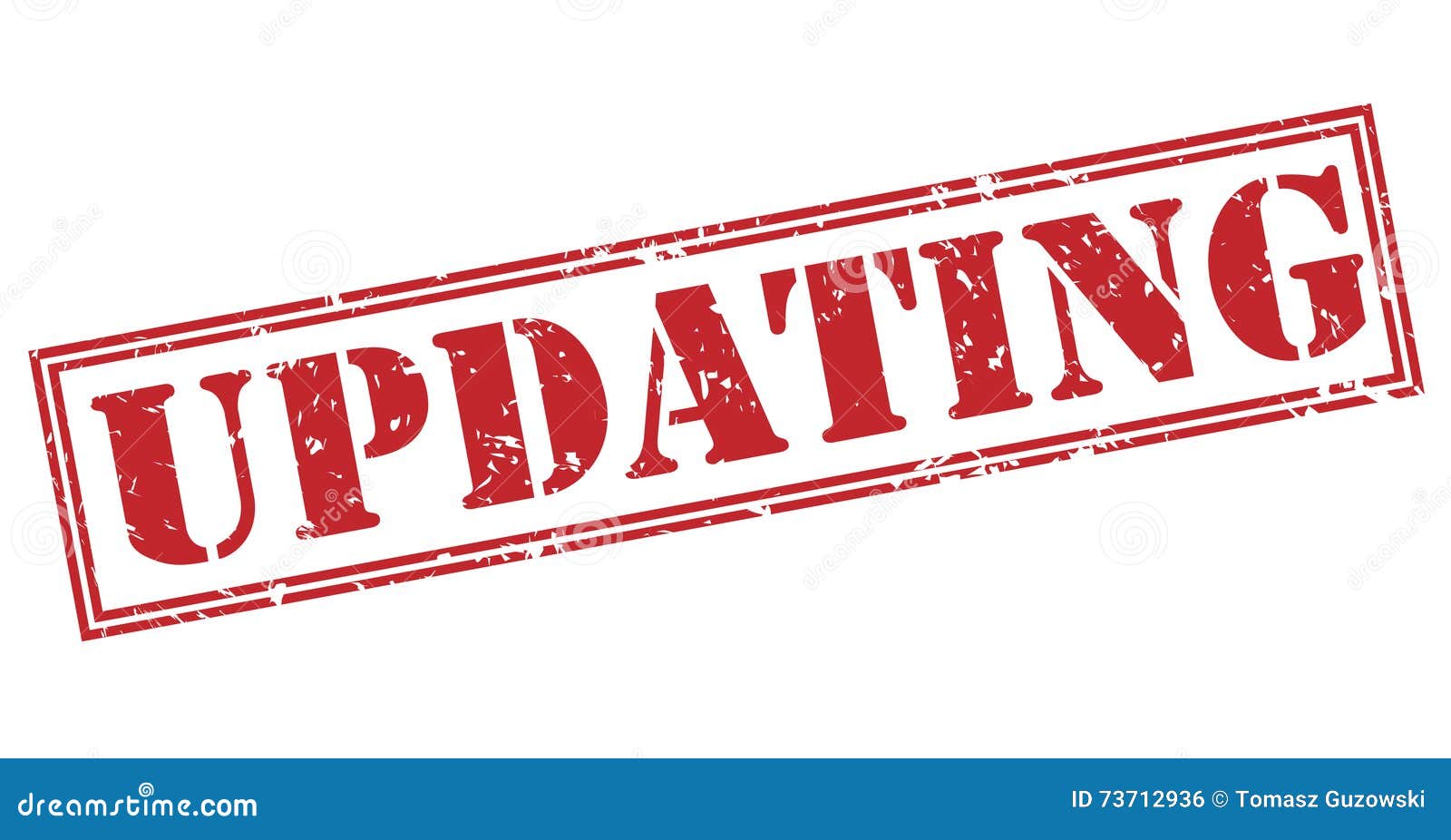 Updating red stamp stock illustration. Illustration of rubber - 73712936