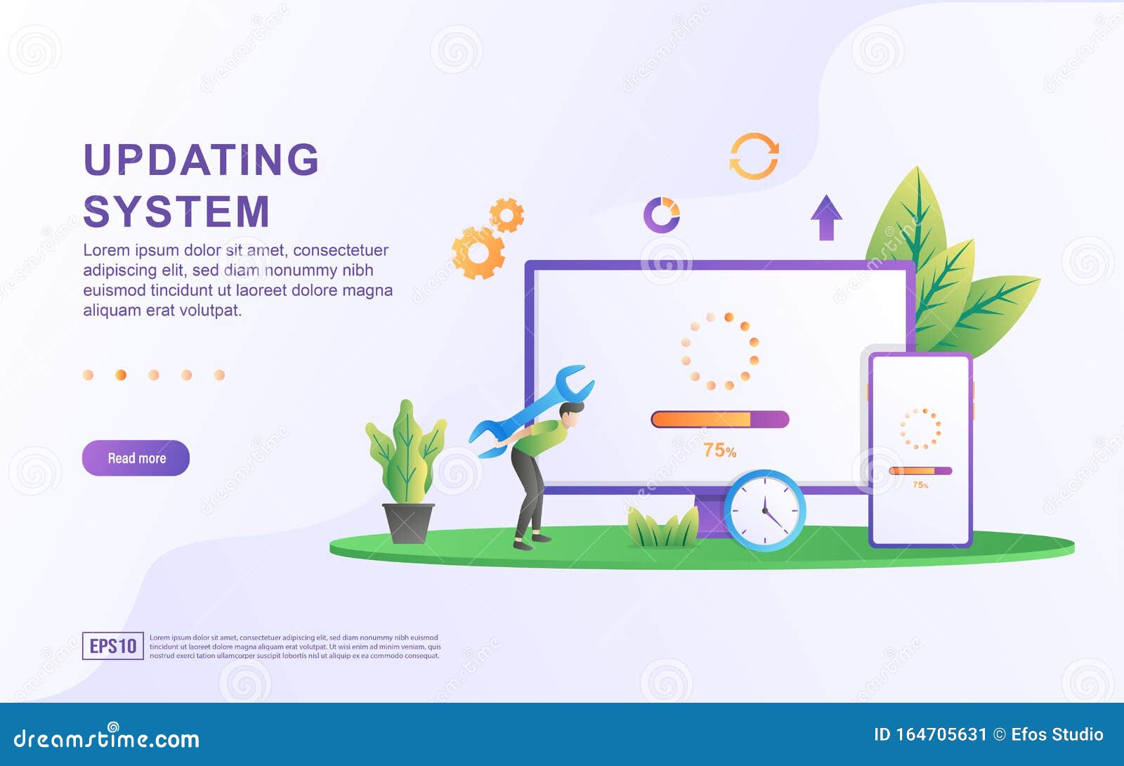 Updating System Illustration Concept. System Update Improvement Change ...