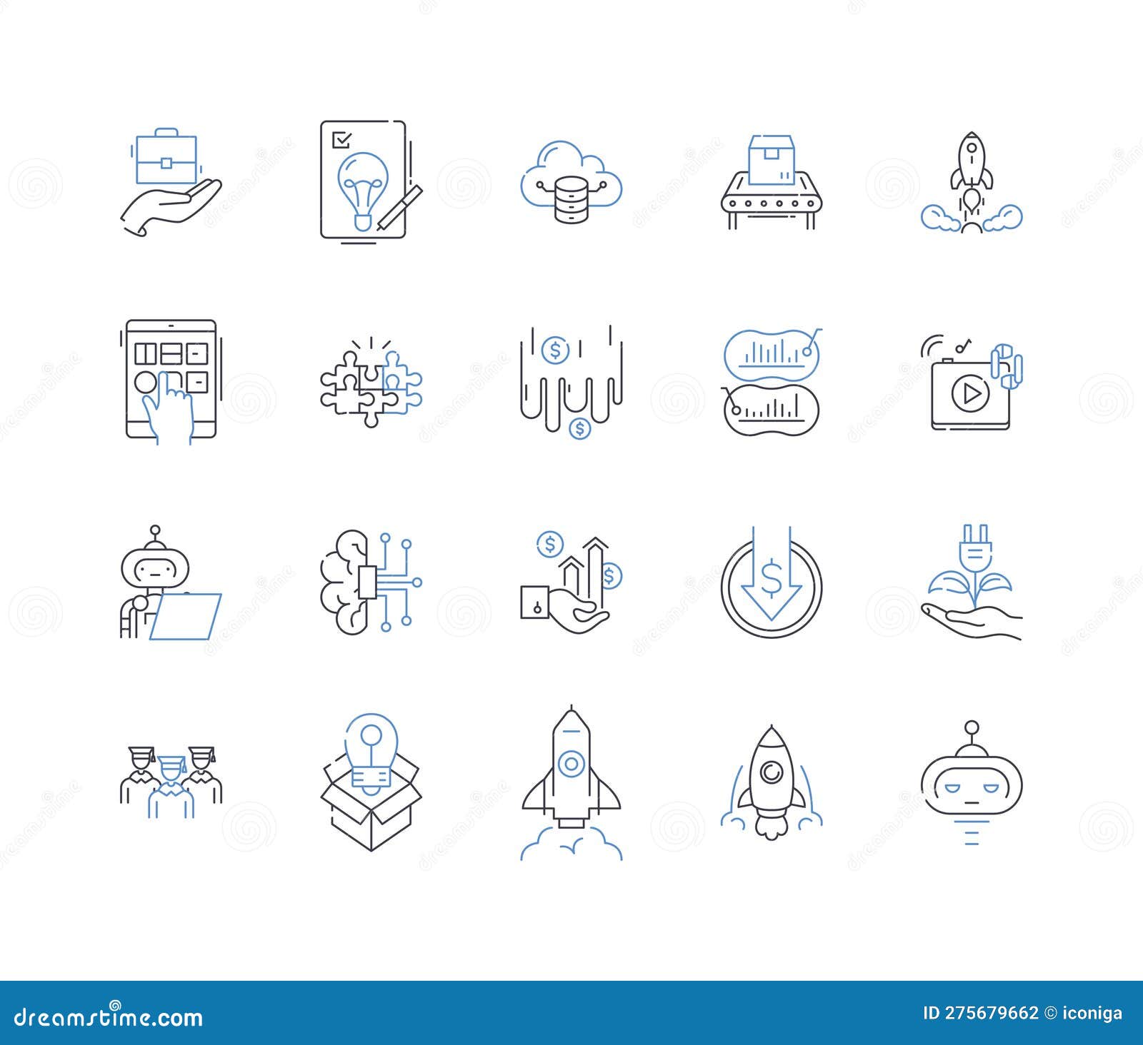Upgradation Line Icons Collection. Enhancement, Advancement ...