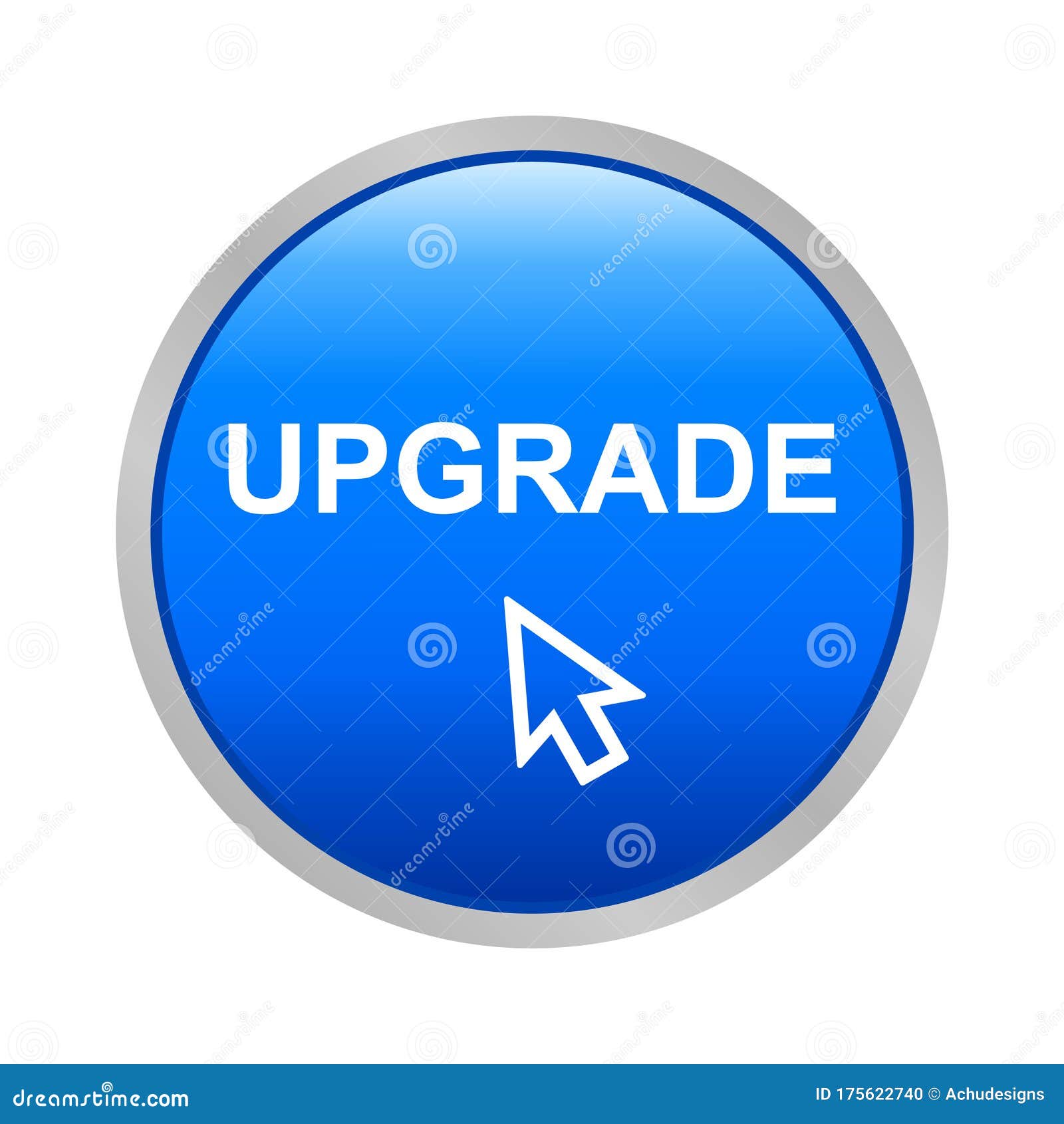 Upgrade button stock vector. Illustration of arrow, drag - 175622740