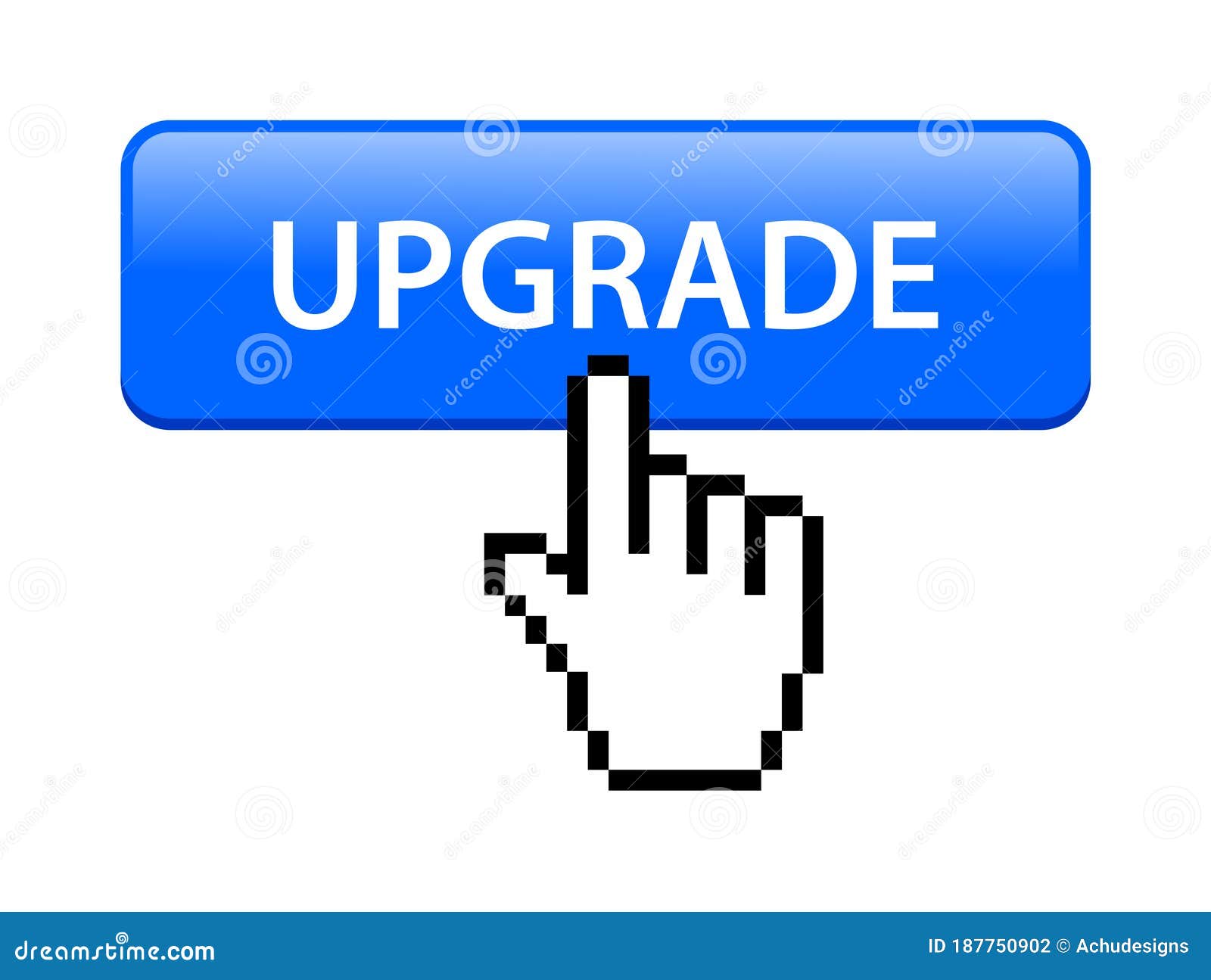 Upgrade button stock vector. Illustration of decision - 187750902