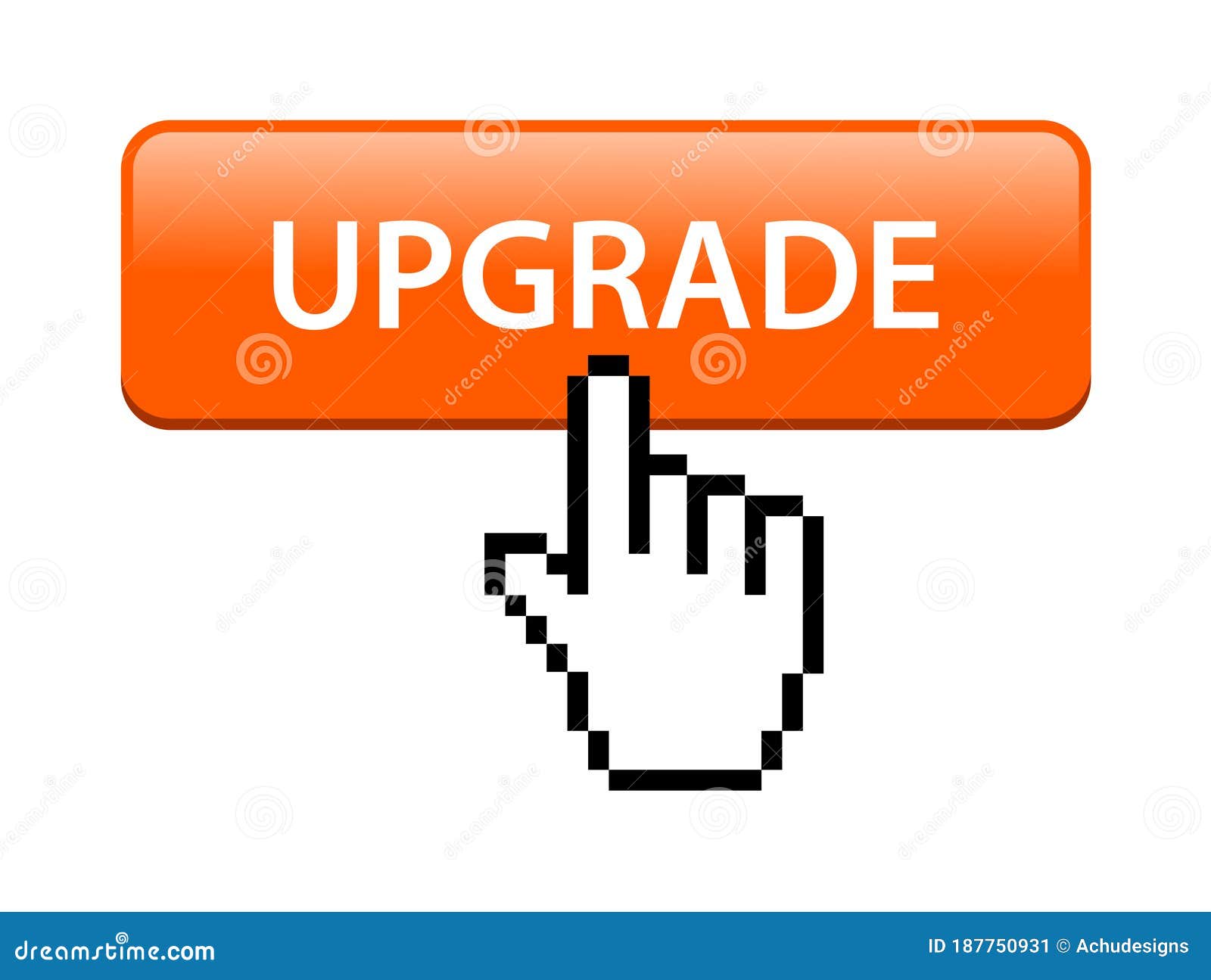 Upgrade button stock vector. Illustration of arrow, display - 187750931