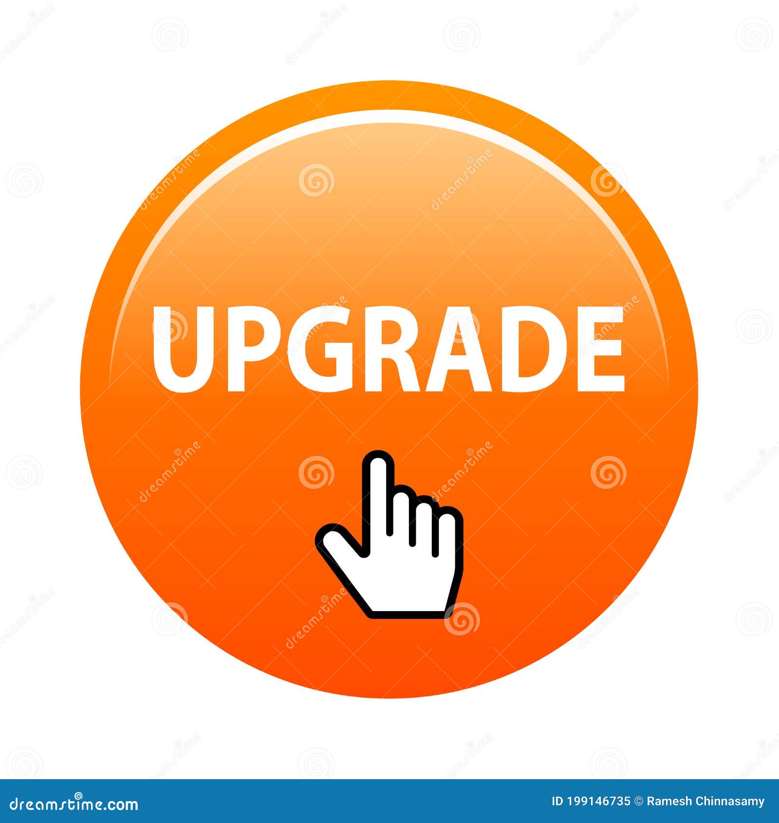 Upgrade button stock vector. Illustration of assistance - 199146735