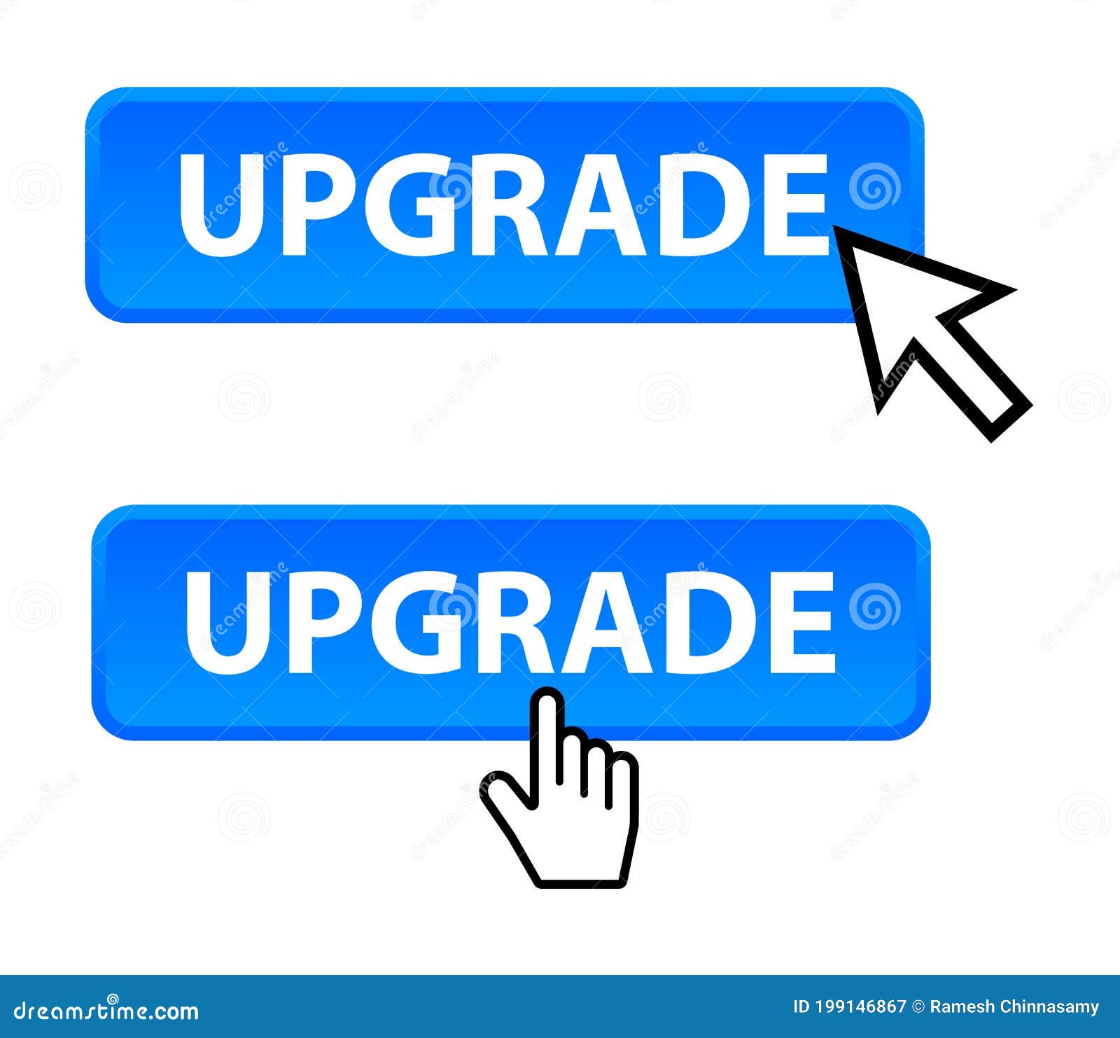 Upgrade button stock vector. Illustration of decision - 199146867