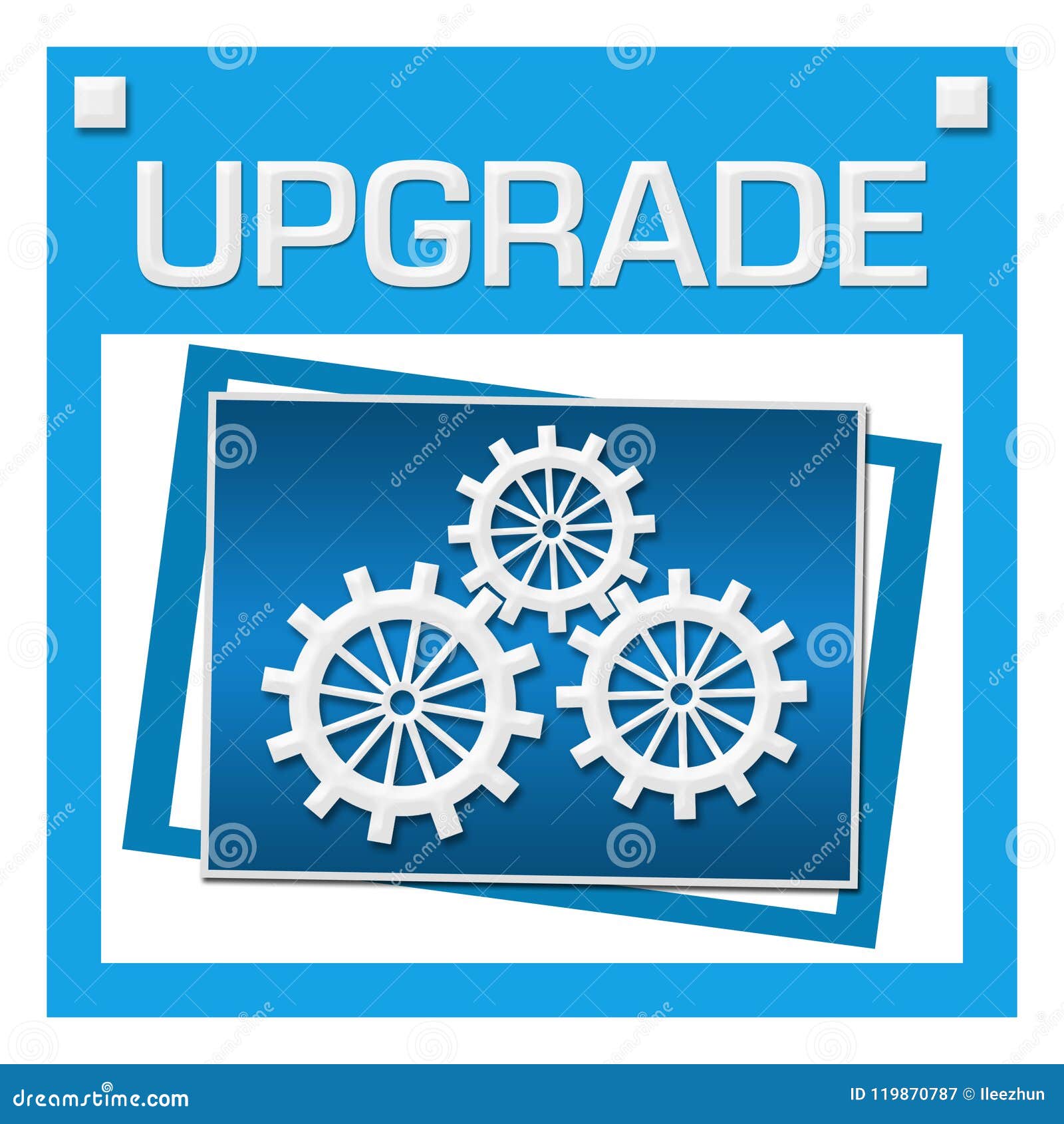 Upgrade Blue Squares Inside Stock Illustration - Illustration of ...