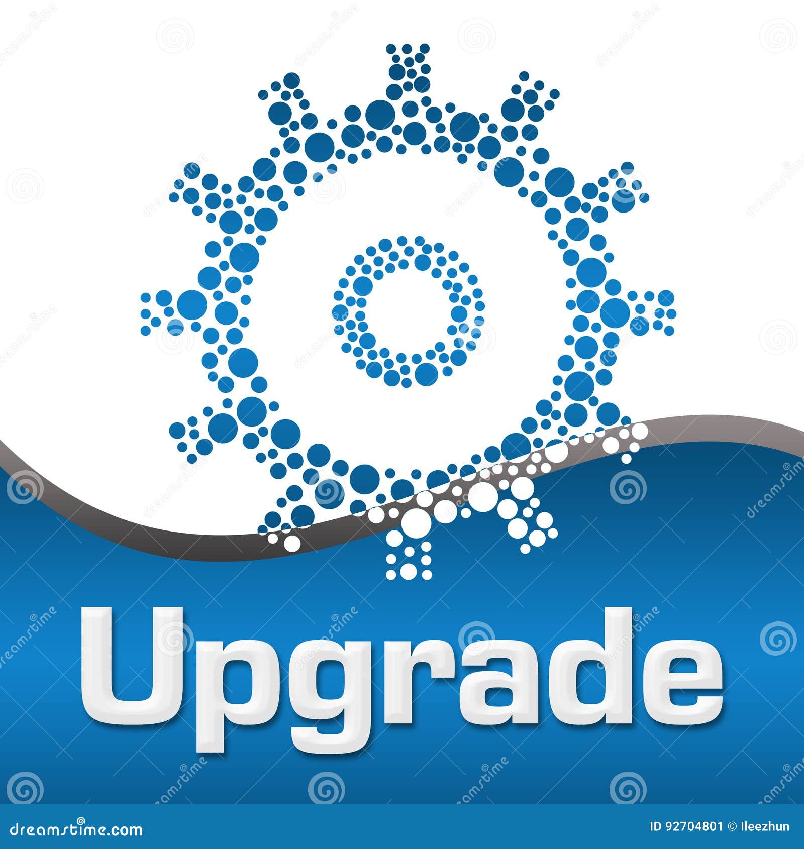 Upgrade Dotted Gear Blue Square Stock Illustration - Illustration of ...
