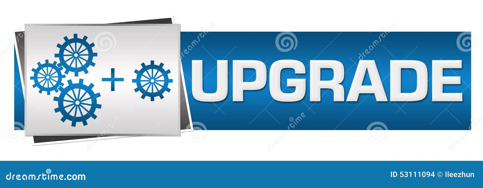 Upgrade with Gears Blue Grey Horizontal Stock Illustration ...