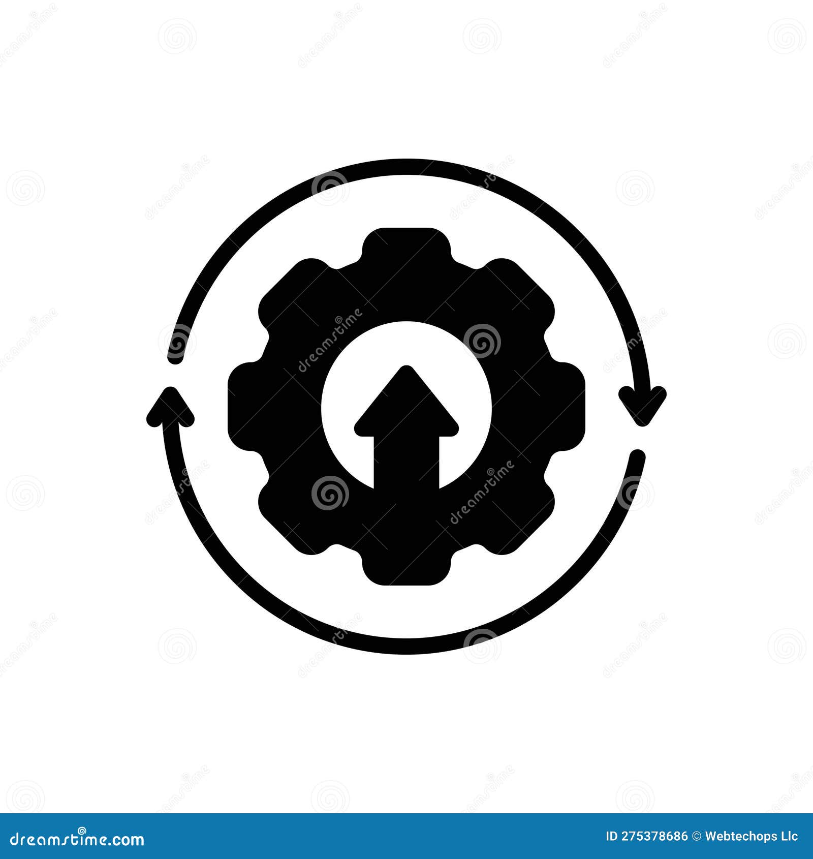 Black Solid Icon for Upgrade, Improve and Refresh Stock Vector ...