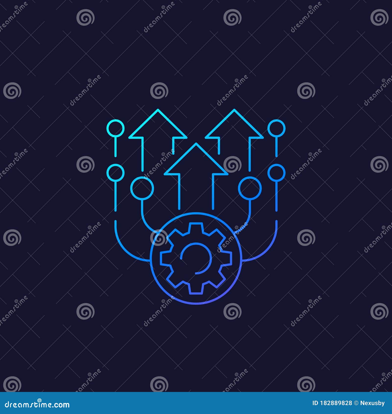 Upgrade, linear icon stock vector. Illustration of enhance - 182889828