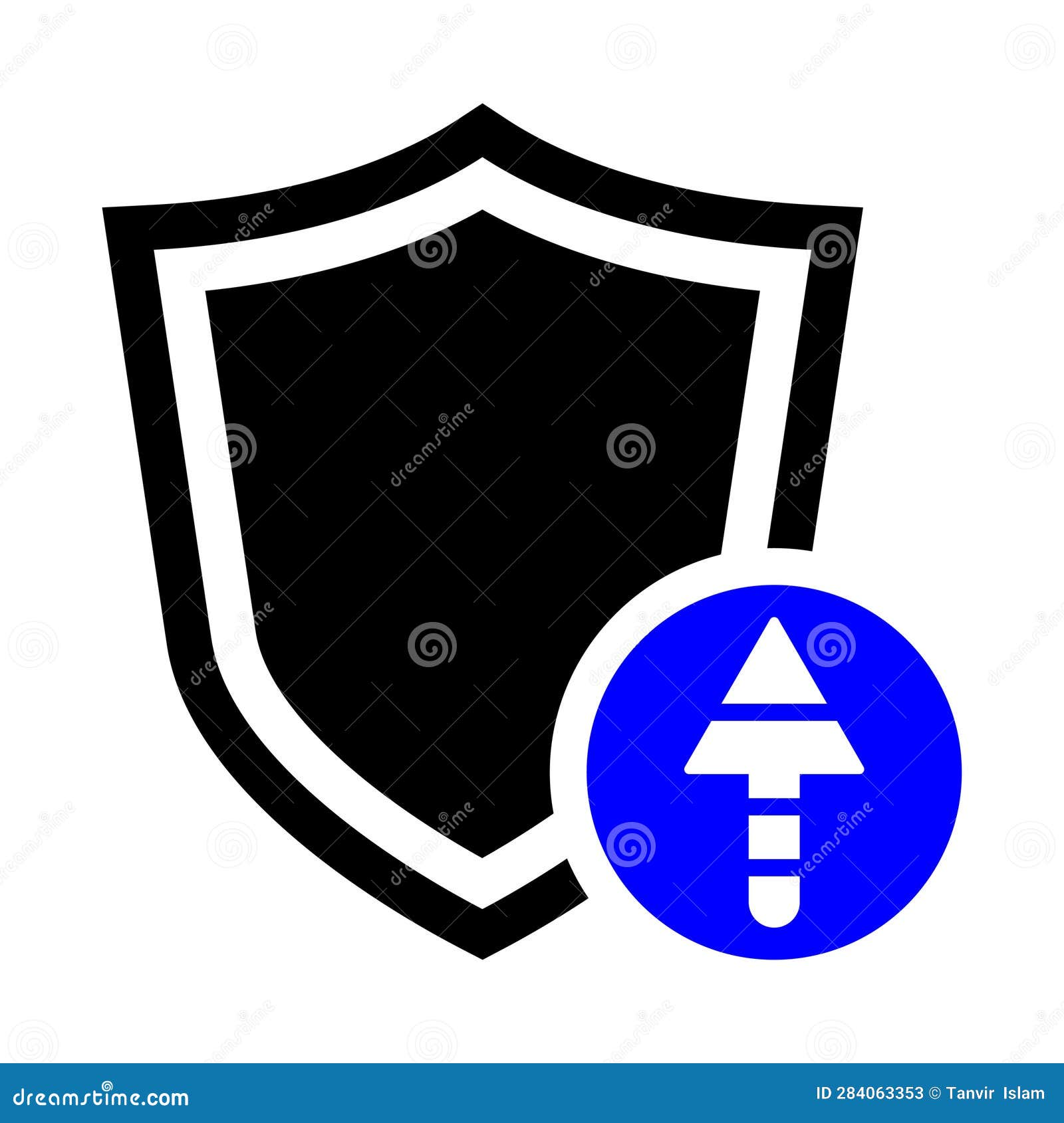 Upgrade Security Icon stock vector. Illustration of shield - 284063353