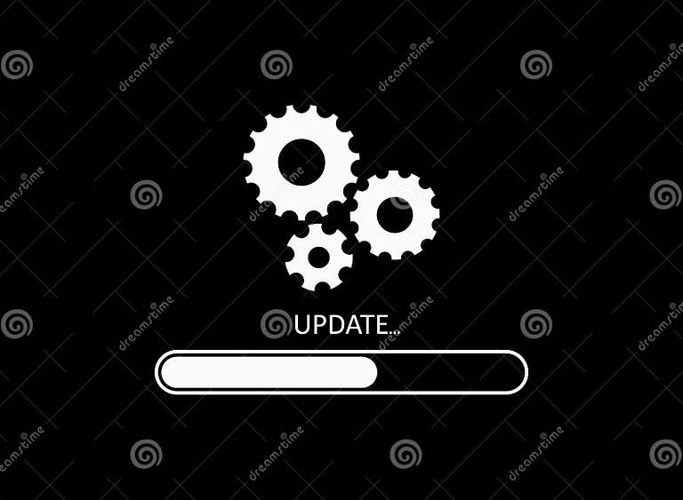 Upgrade of Software. Update Icon. Load and Install of App on Computer ...