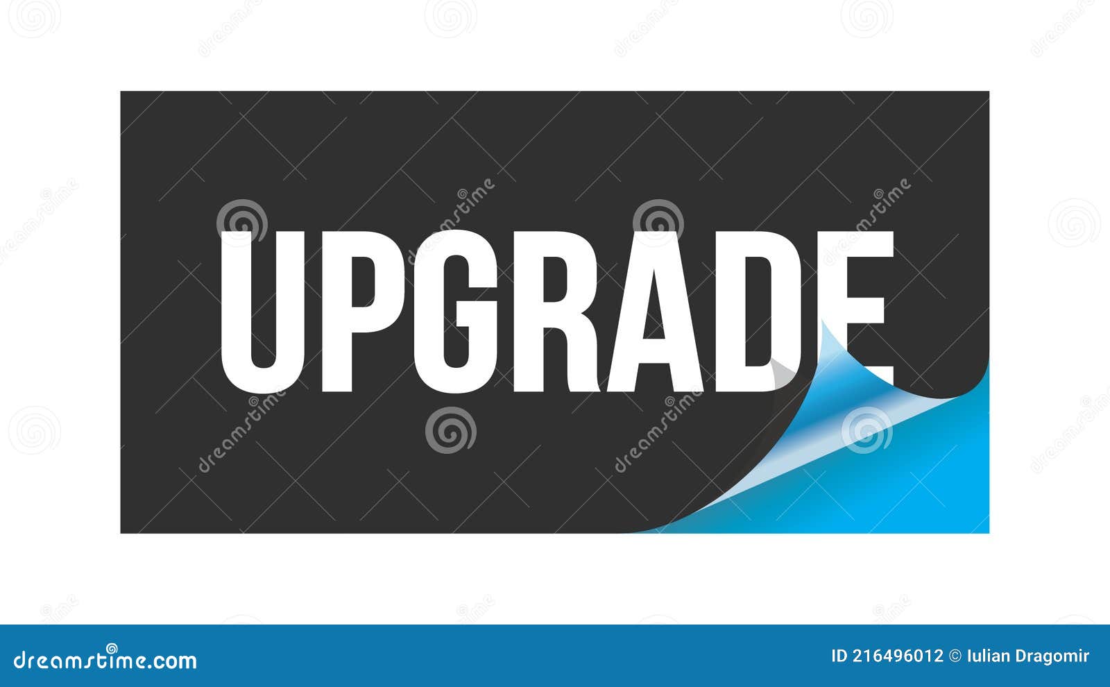 UPGRADE Text Written on Black Blue Sticker Stock Illustration ...