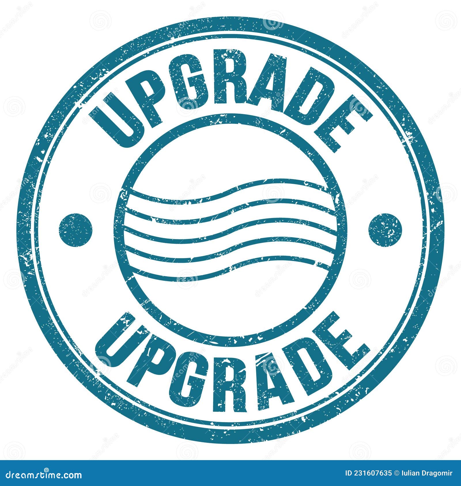 UPGRADE Text Written on Blue Round Postal Stamp Sign Stock Illustration ...