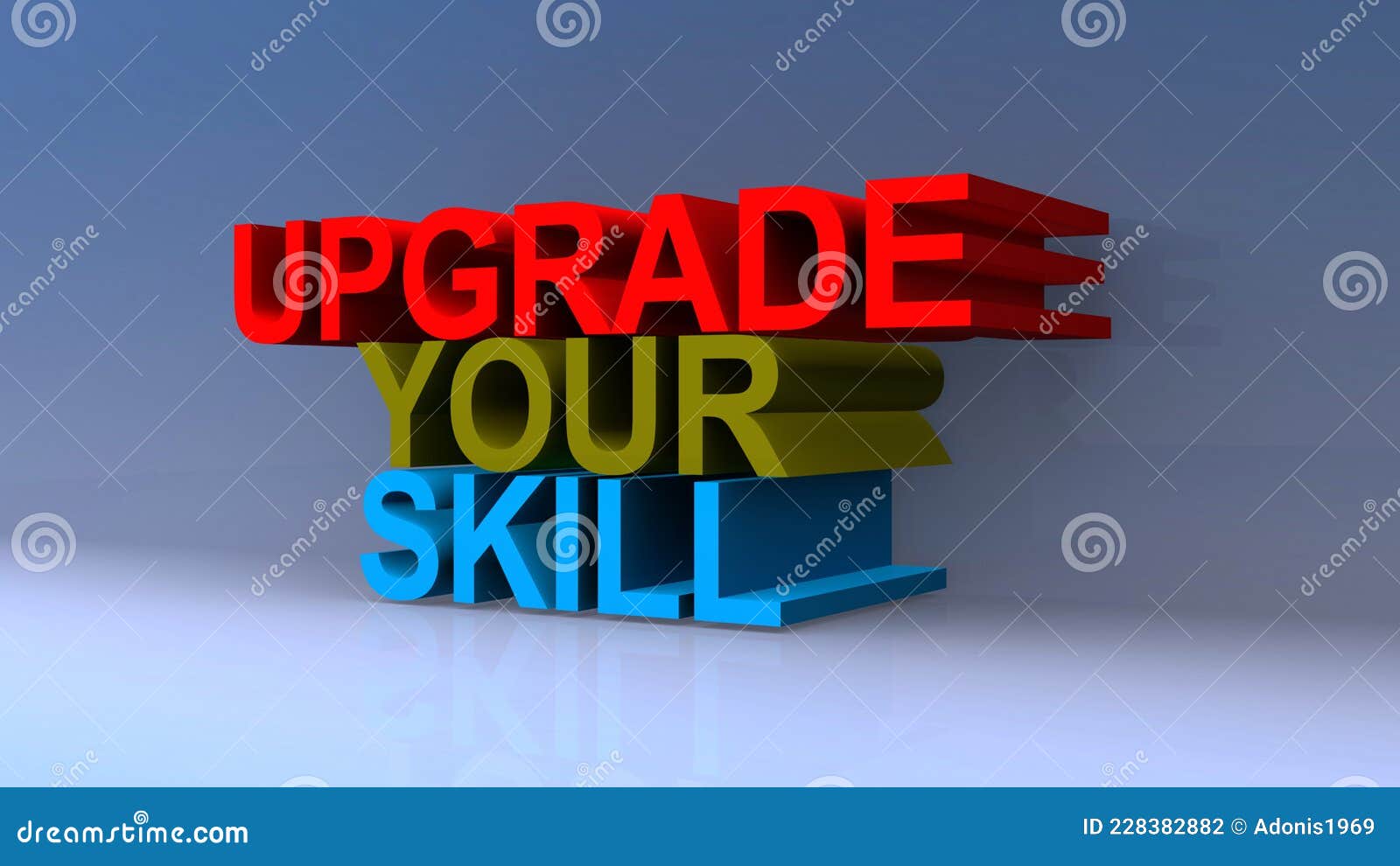 Upgrade your skill on blue stock illustration. Illustration of mastery ...