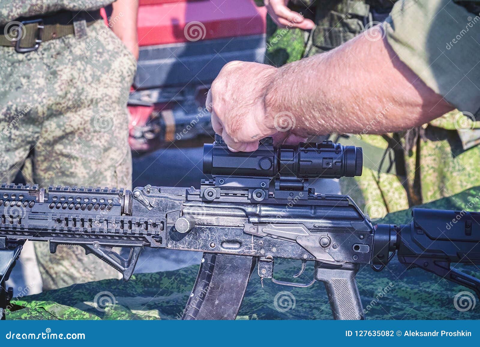 Upgraded Kalashnikov AK47 Assault Rifle with Tactical Accessories Stock ...