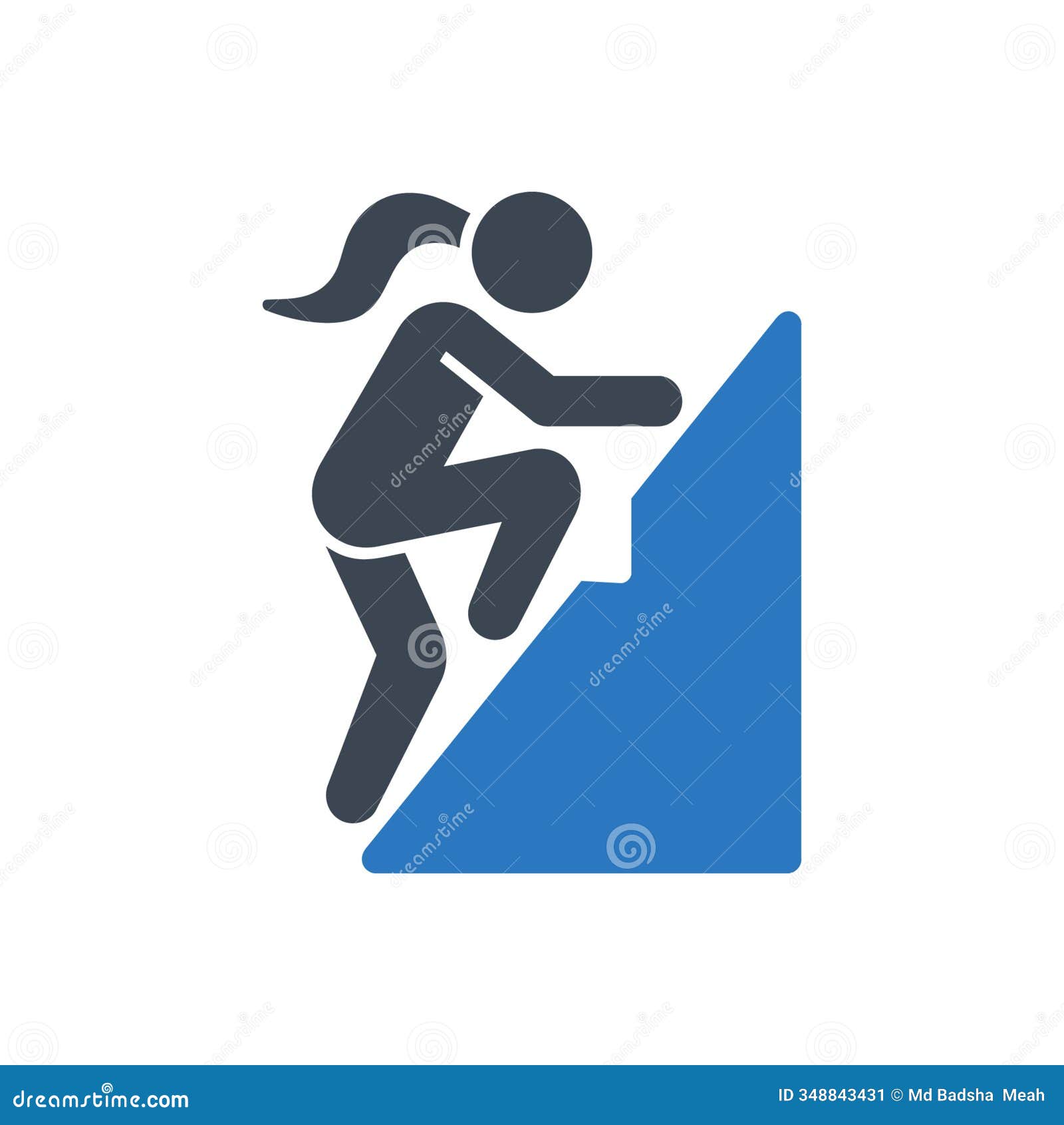 Uphill Climb Icon stock vector. Illustration of challenge - 348843431