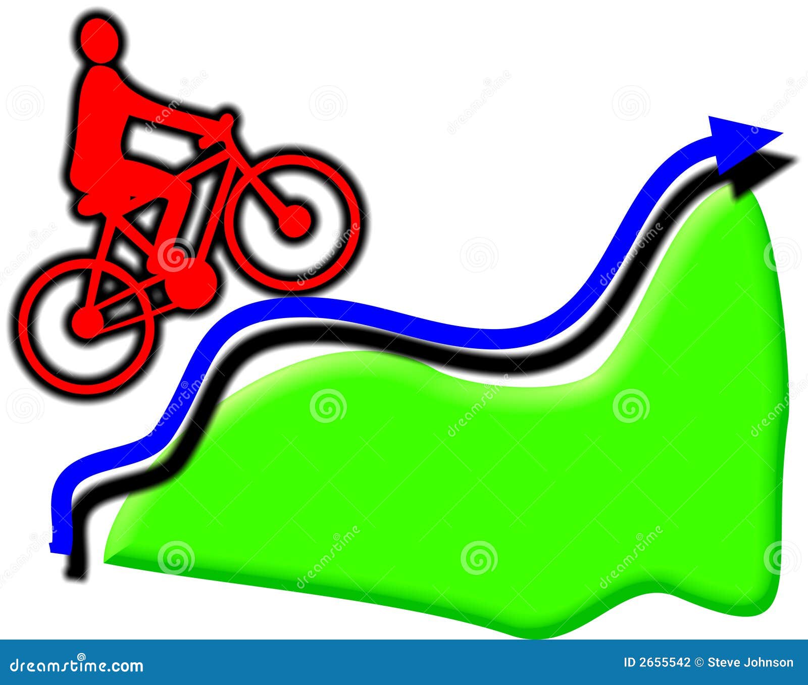 Uphill cyclist stock illustration. Illustration of overcome - 2655542