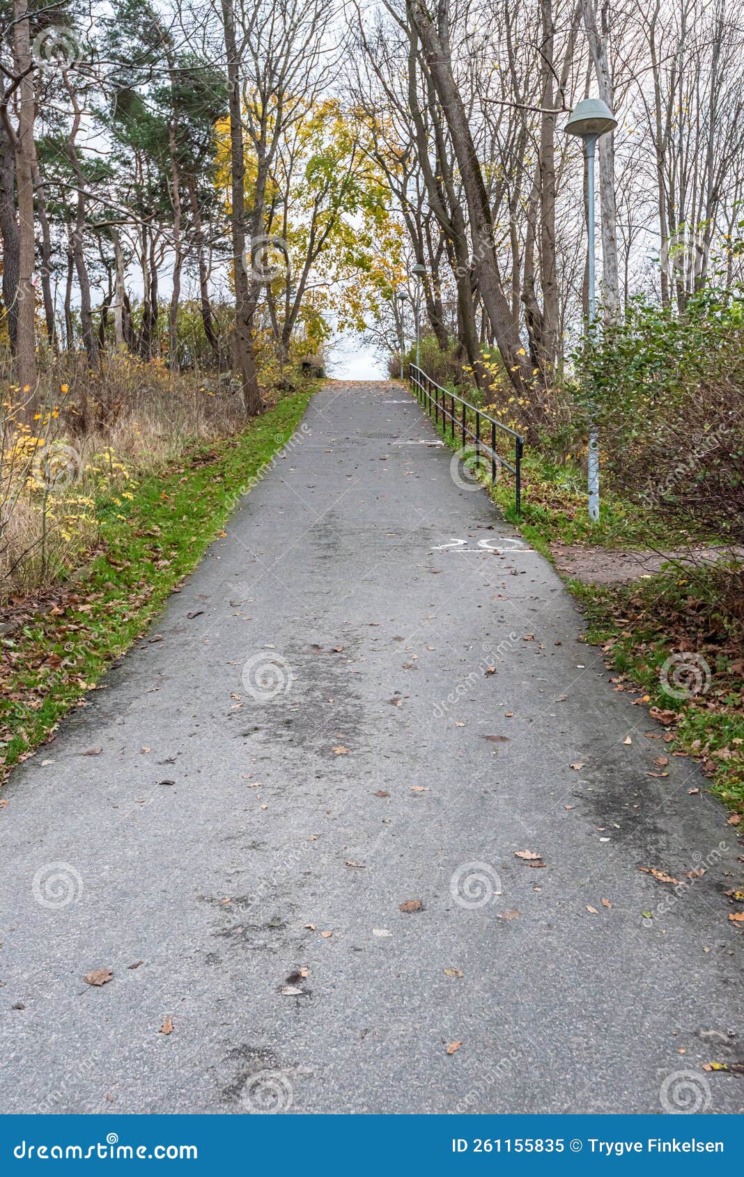 Uphill Walking Path with Distance Markings from the Bottom.. Stock ...