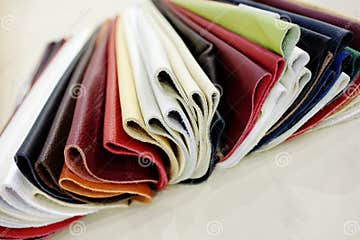 Upholstery Faux Leather Samples Stock Photo - Image of chart, choice ...