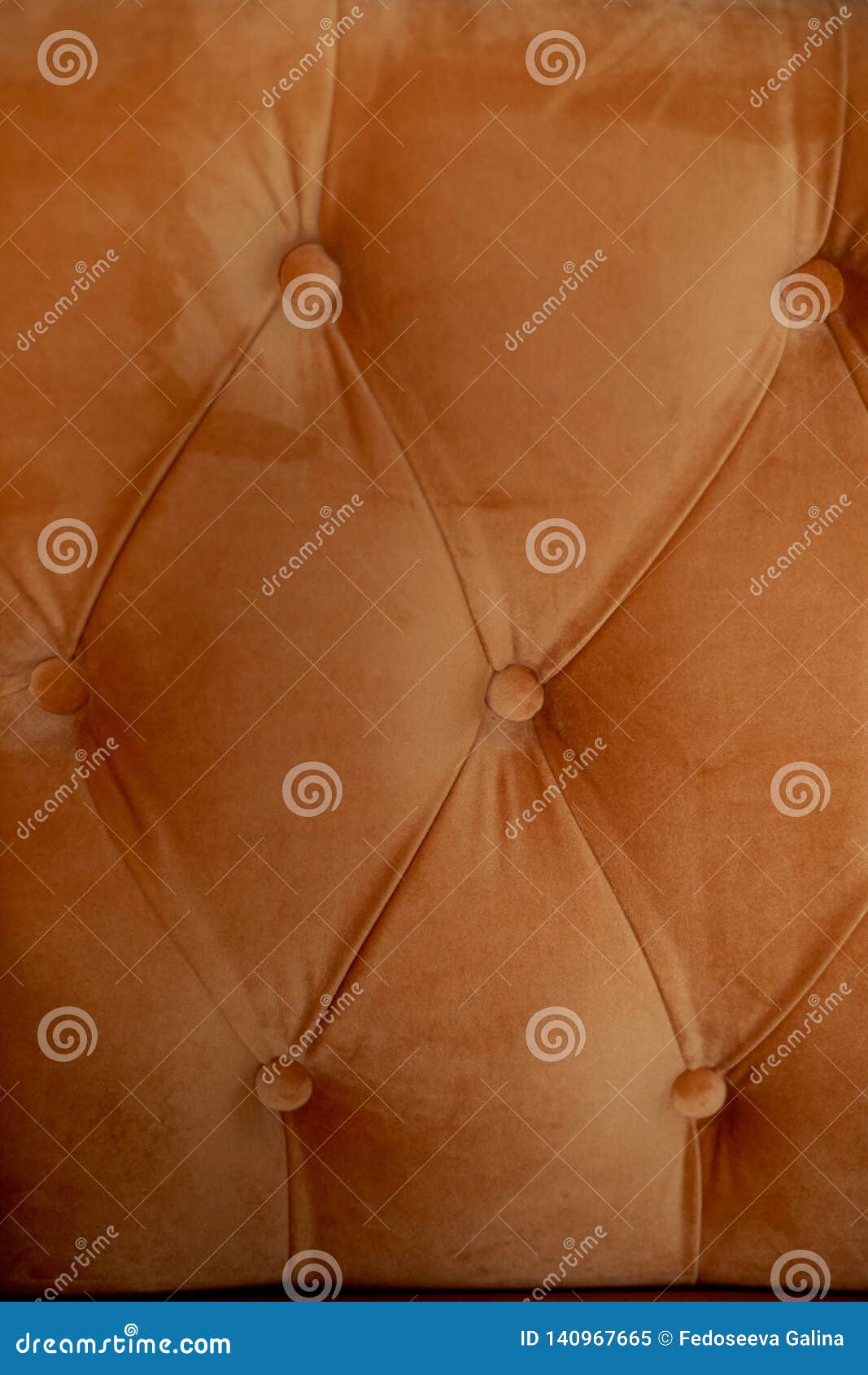 Upholstery Orange Sofa or Chair .Velvet with Buttons. Texture Stock ...