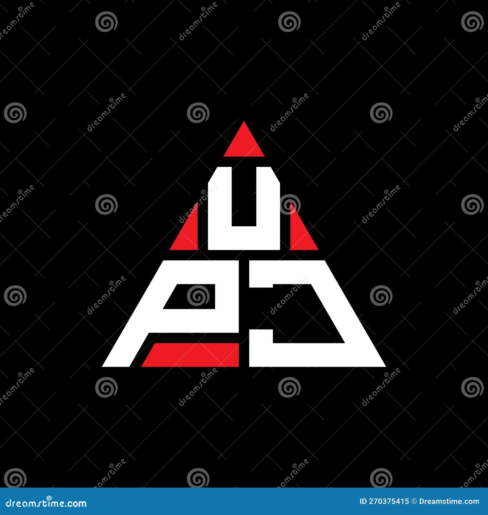 UPJ Triangle Letter Logo Design with Triangle Shape. UPJ Triangle Logo ...