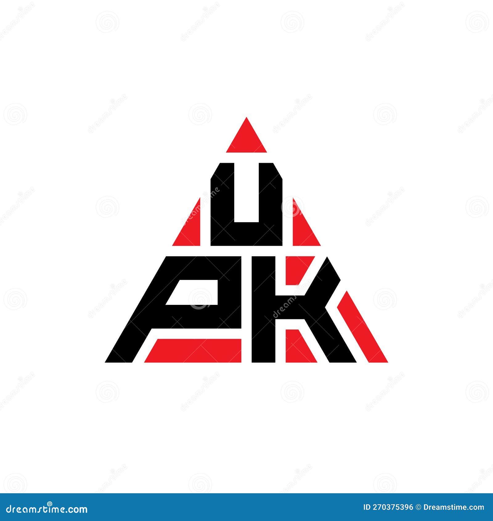 UPK Triangle Letter Logo Design with Triangle Shape. UPK Triangle Logo ...
