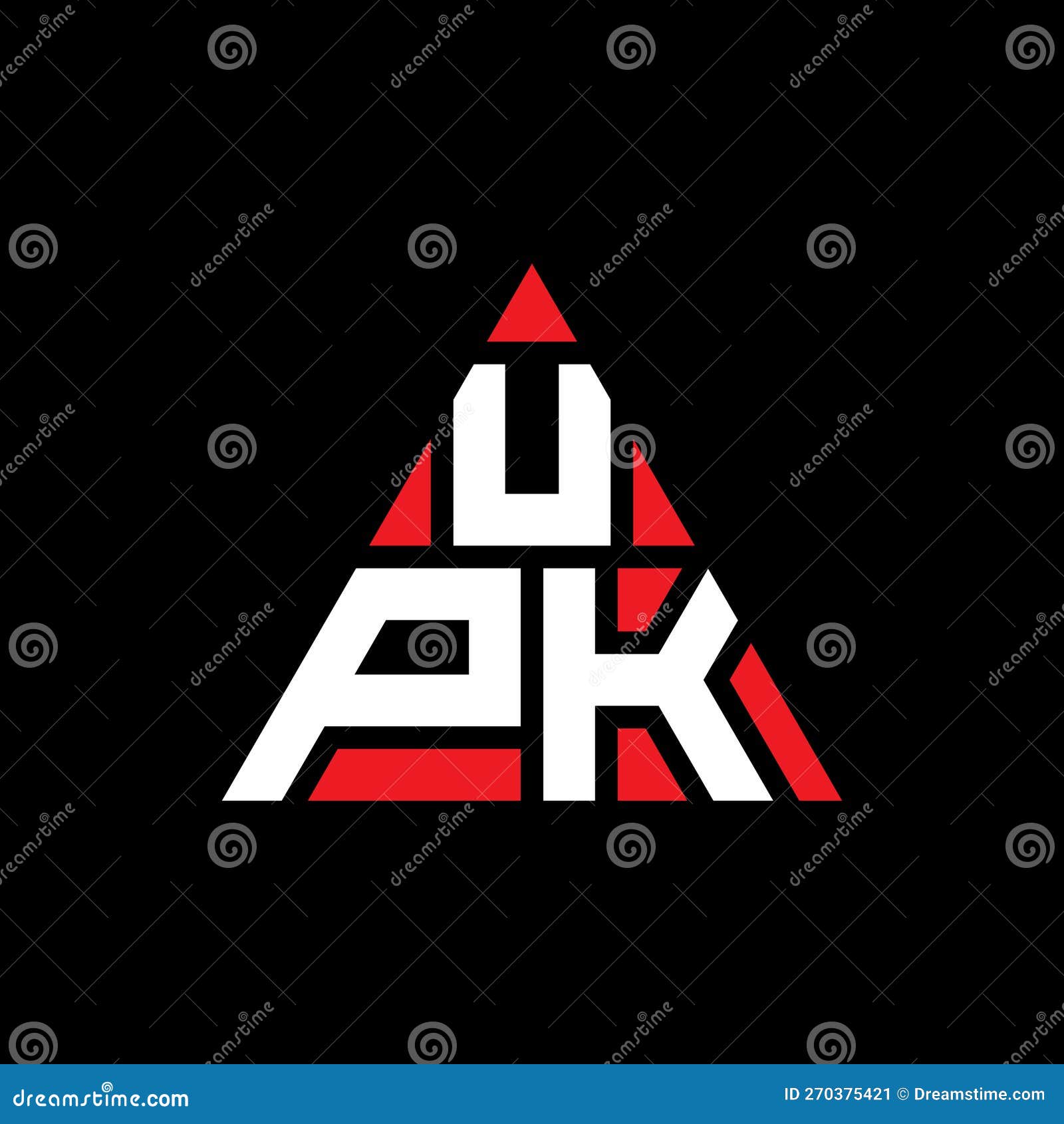 UPK Triangle Letter Logo Design with Triangle Shape. UPK Triangle Logo ...