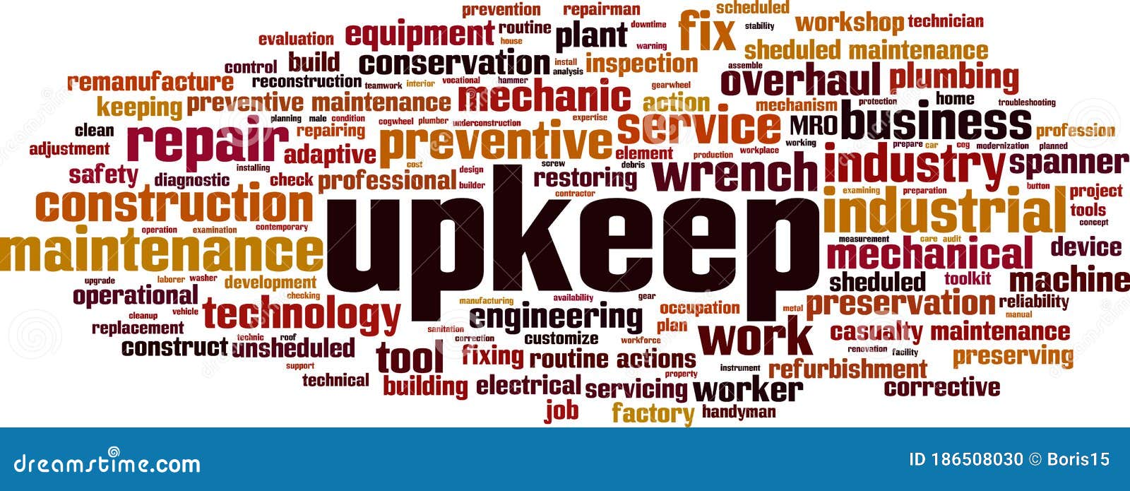 Upkeep word cloud stock vector. Illustration of plumbing - 186508030