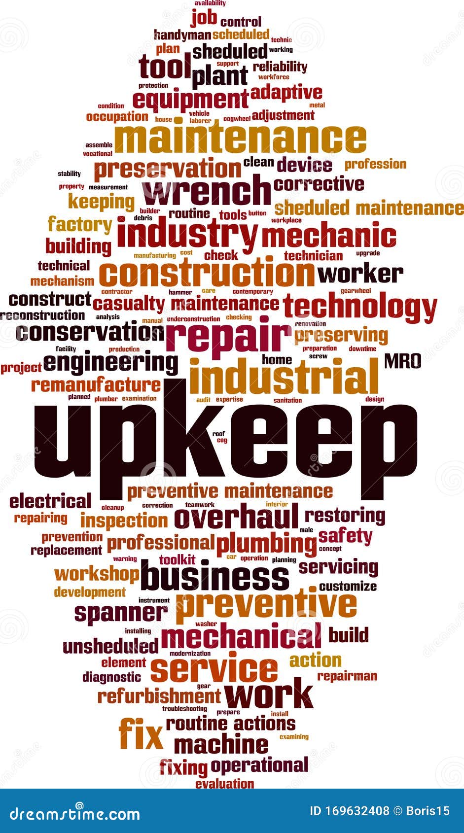 Upkeep word cloud stock vector. Illustration of engineering - 169632408