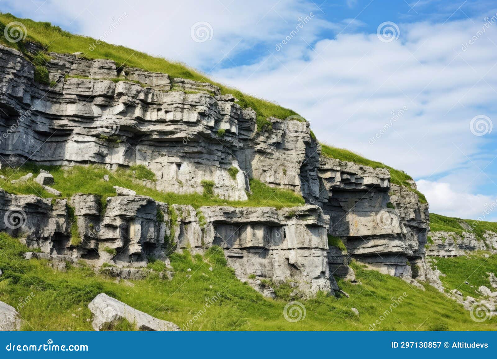 An Uplifted Rocky Cliff Due To Tectonic Movement Stock Image - Image of ...