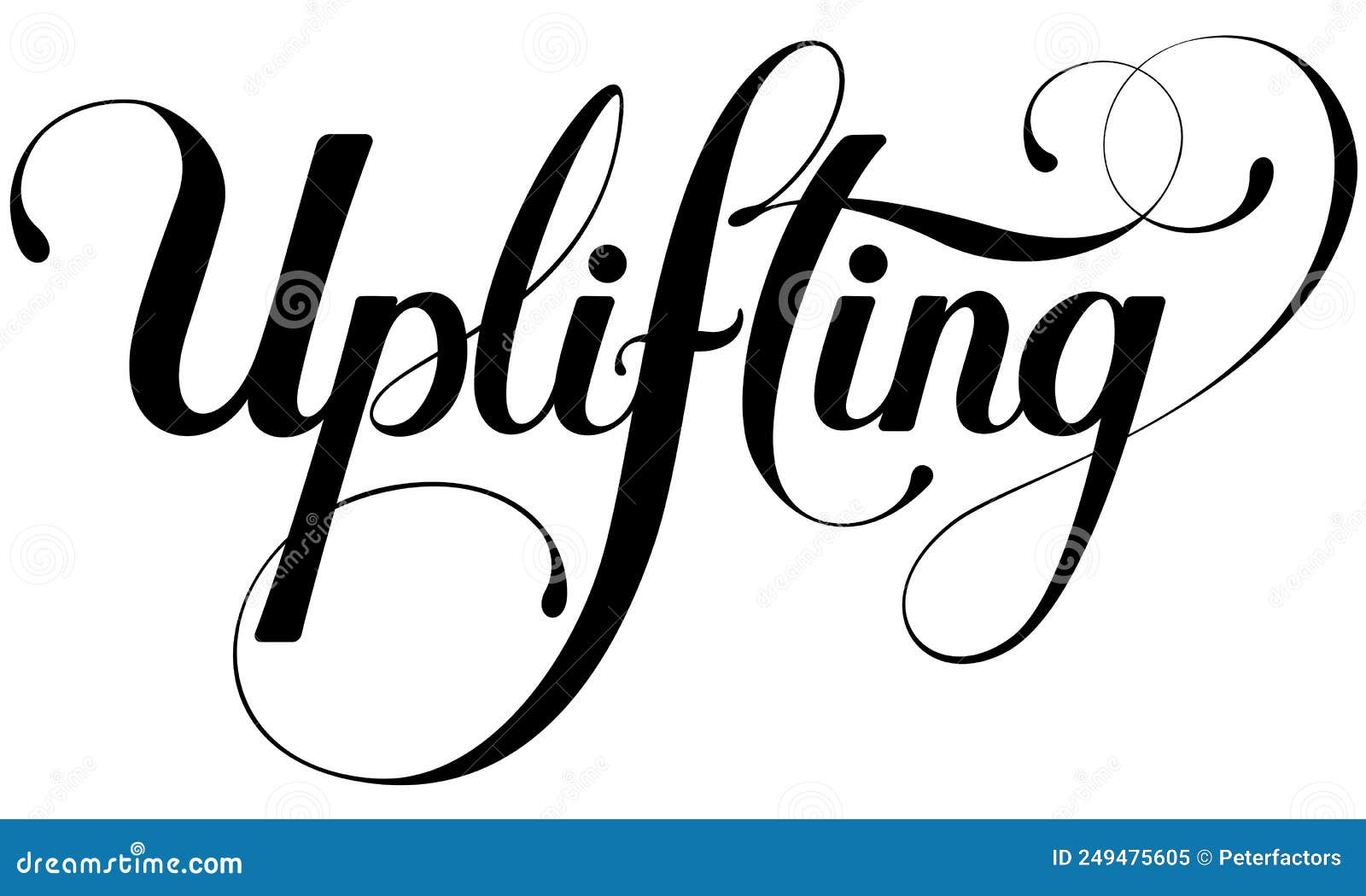 Uplifting - Custom Calligraphy Text Stock Vector - Illustration of ...