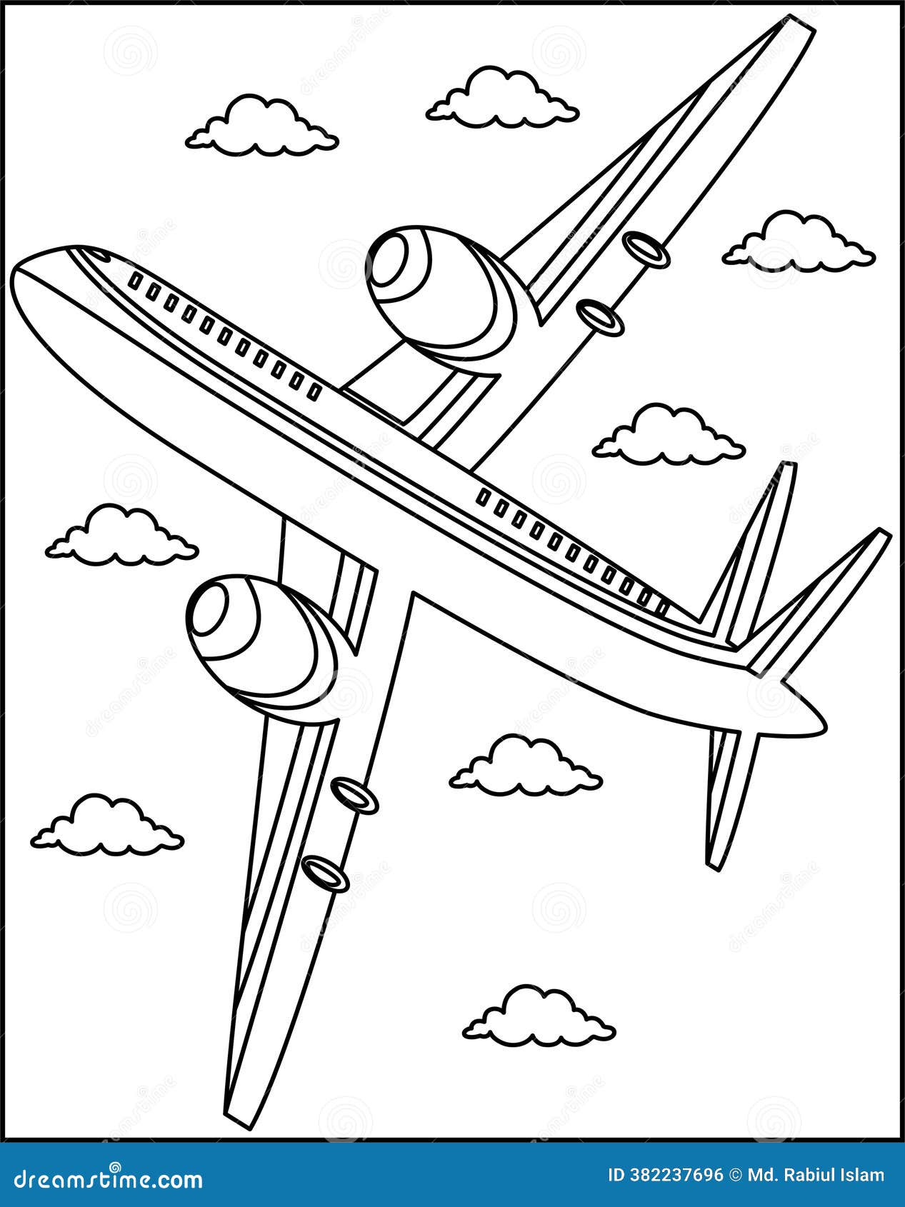 A Black And White Drawing Of A Cartoon Aro Plane For Coloring Pages ...