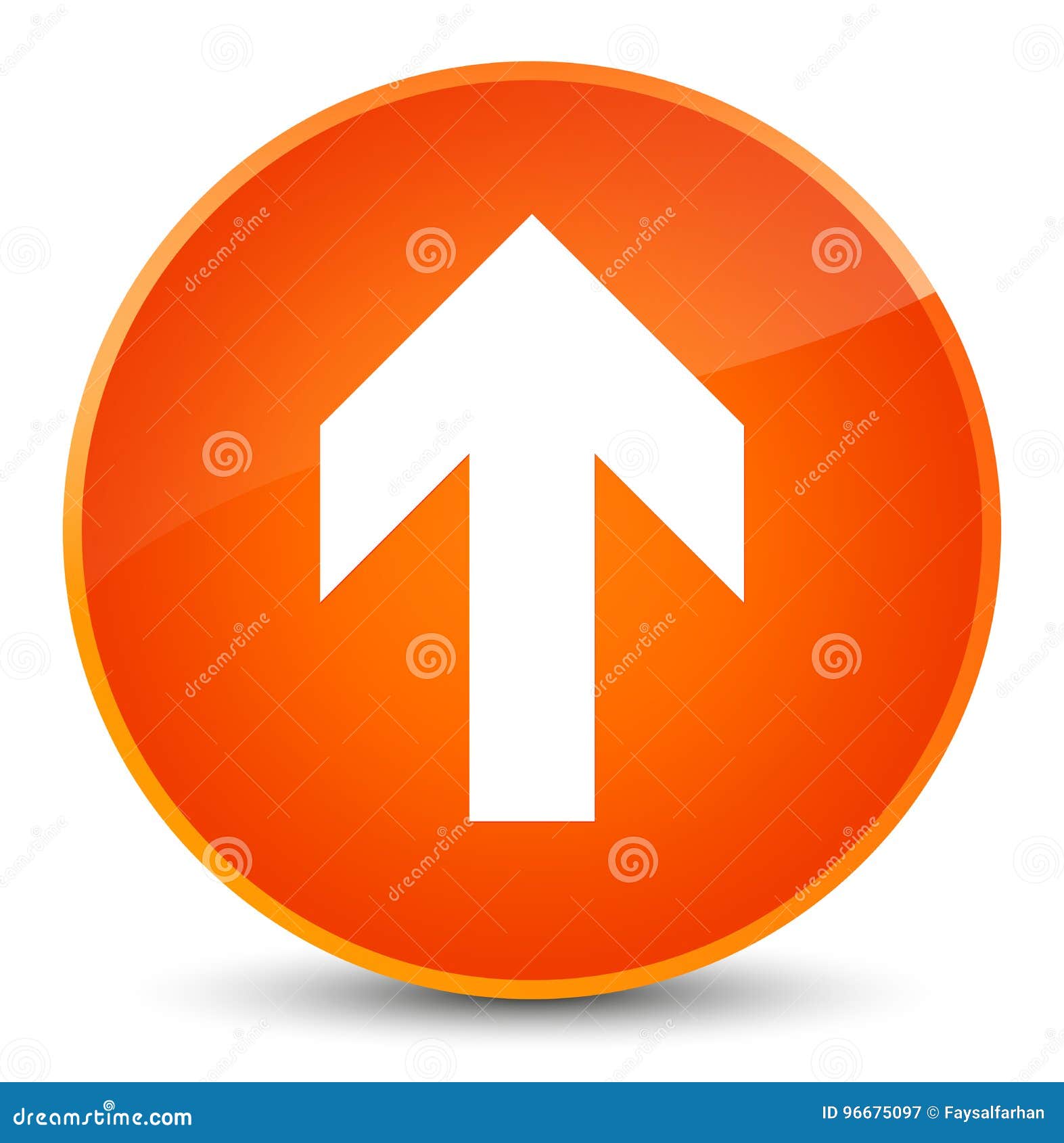 Upload Arrow Icon Elegant Orange Round Button Stock Illustration ...
