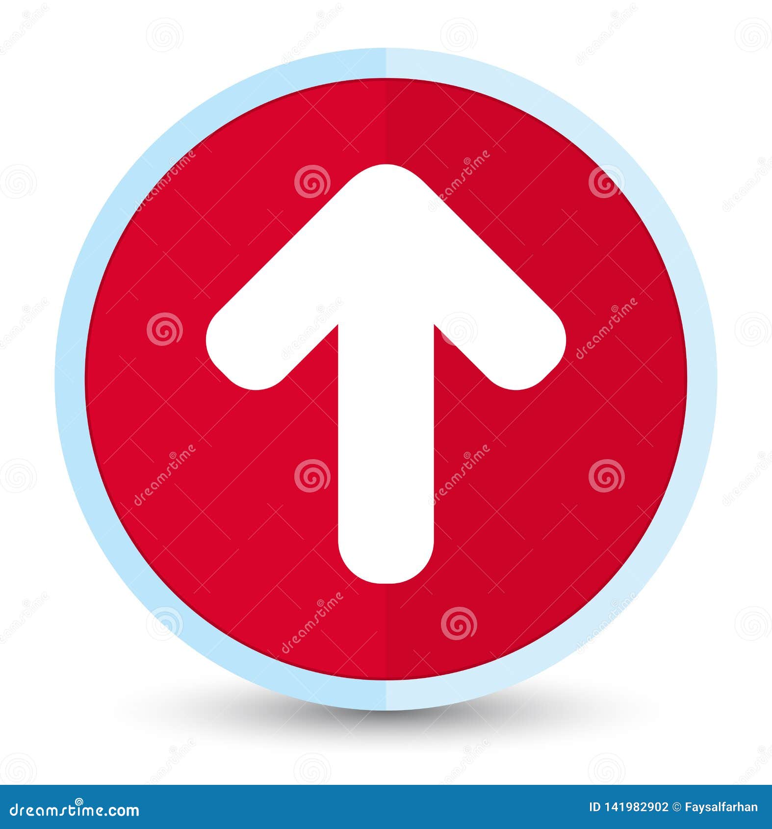 Upload Arrow Icon Flat Prime Red Round Button Stock Vector ...