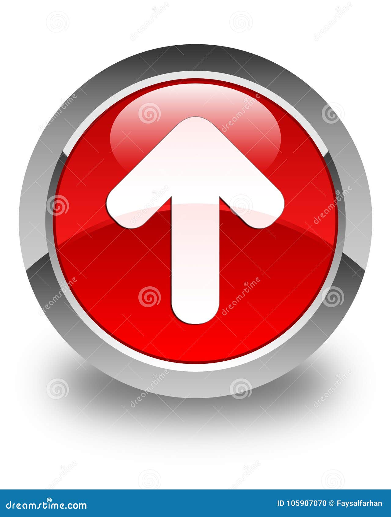Upload Arrow Icon Glossy Red Round Button Stock Illustration ...