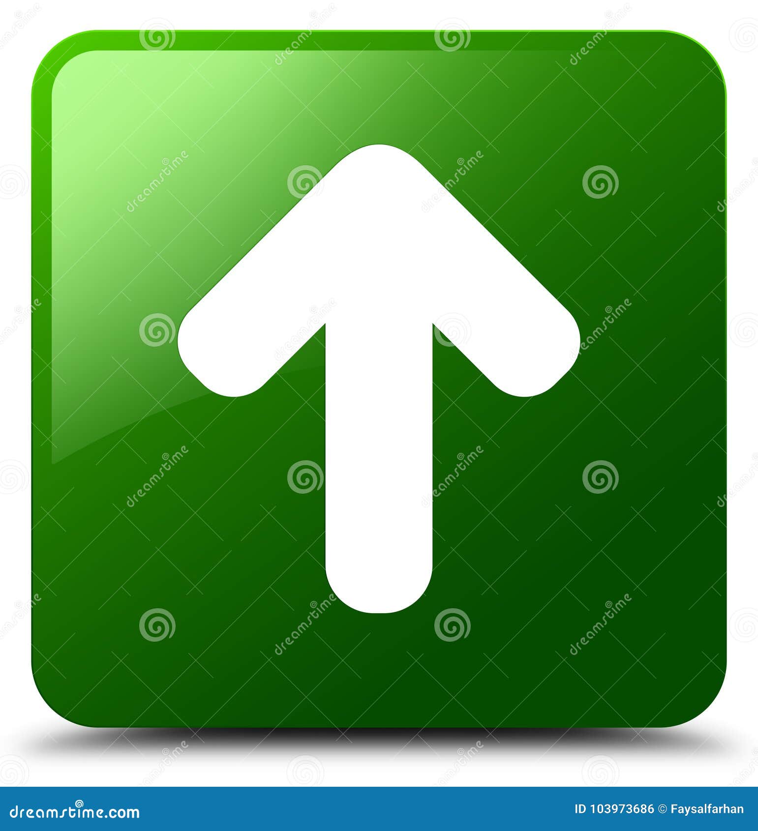 Upload Arrow Icon Green Square Button Stock Illustration - Illustration ...