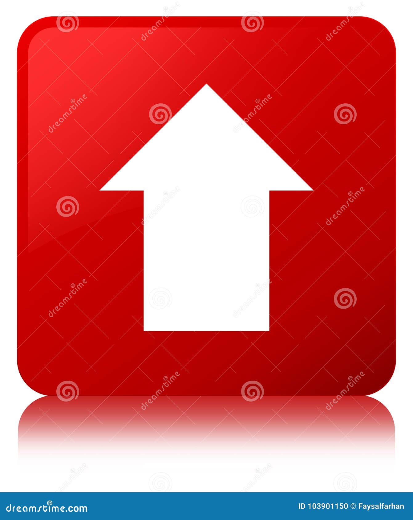 Upload Arrow Icon Red Square Button Stock Illustration - Illustration ...