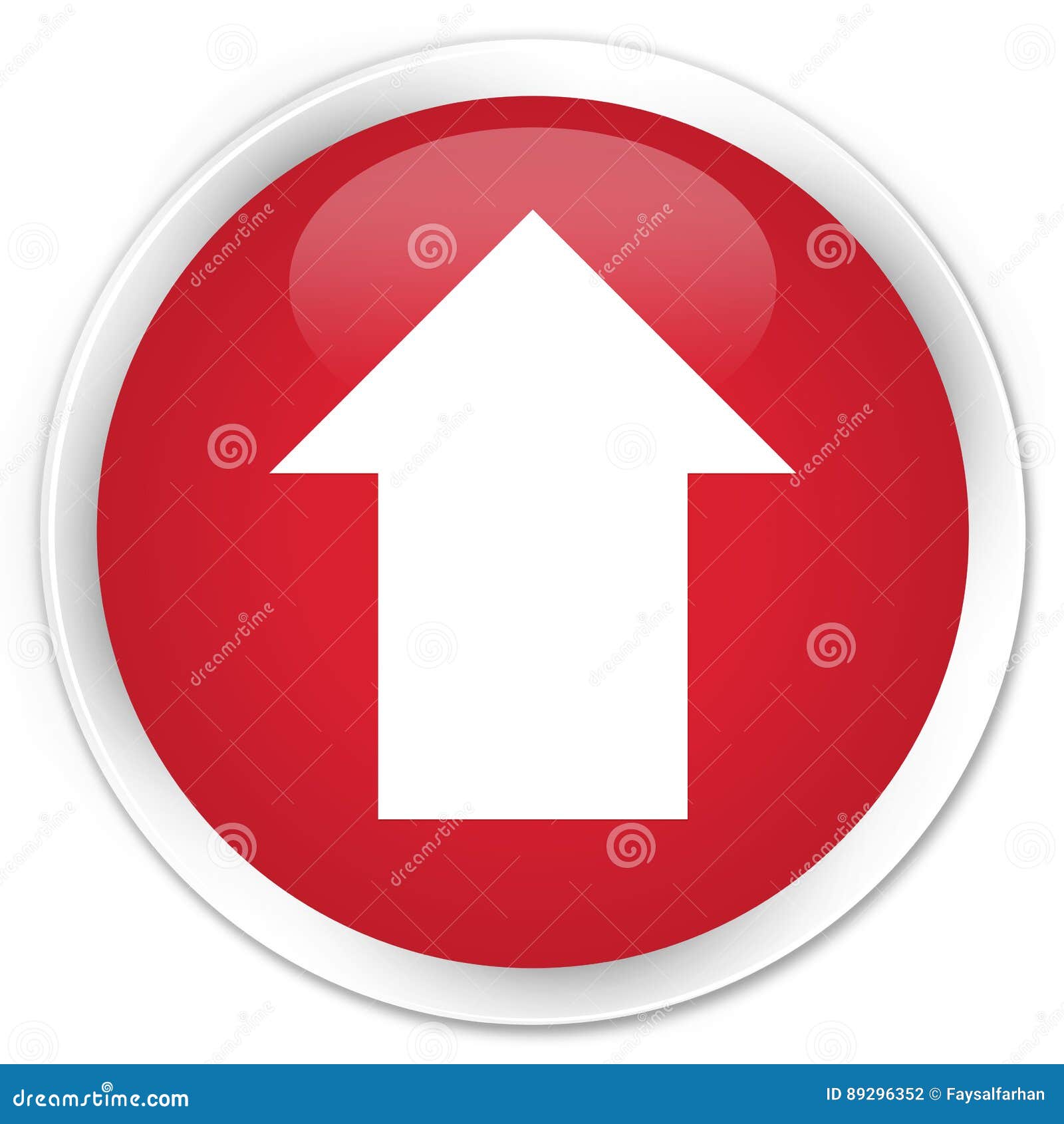 Upload Arrow Icon Premium Red Round Button Stock Illustration ...