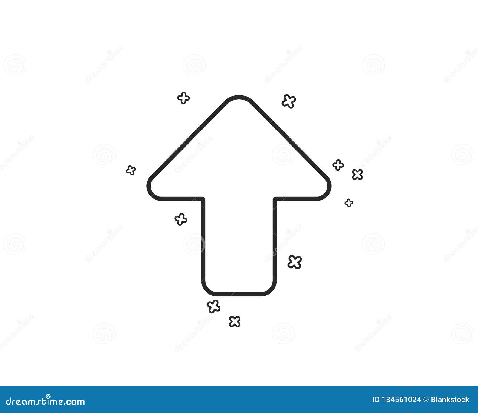 Upload Arrow Line Icon. Direction Arrowhead. Vector Stock Vector - Illustration of sign, traffic ...