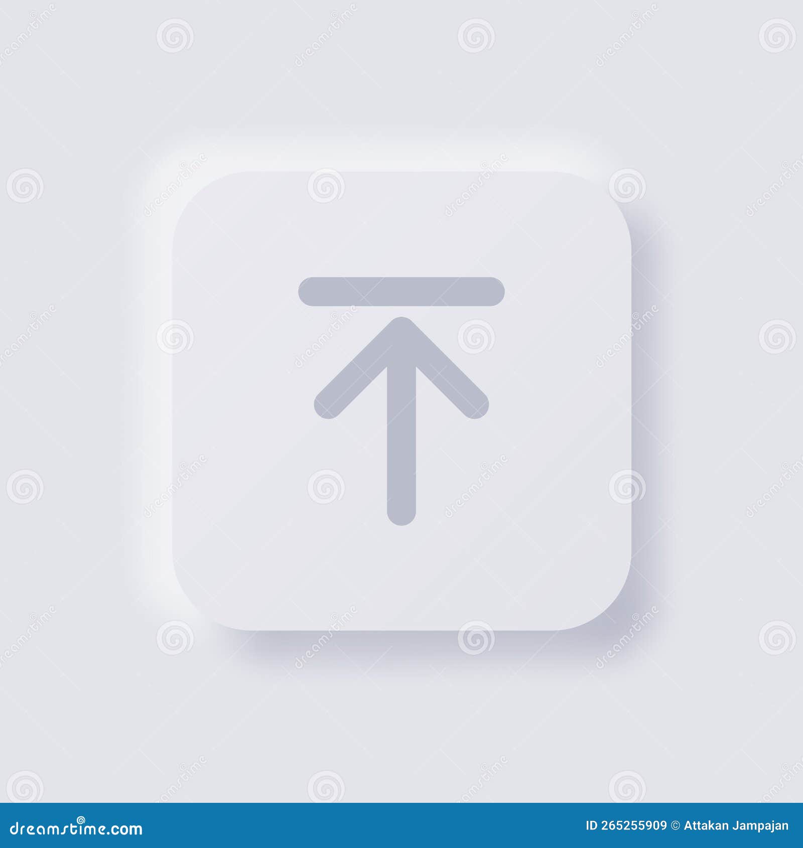 Upload button icon. stock vector. Illustration of mobile - 265255909