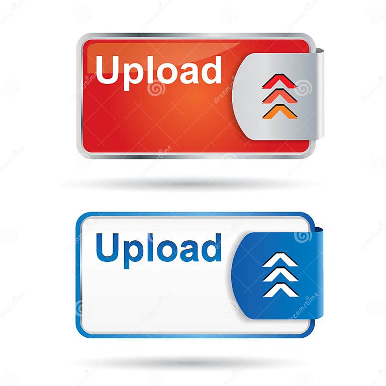 Upload Button with Reflection and Icon Stock Vector - Illustration of ...