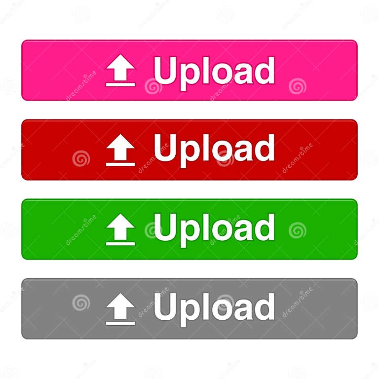 Upload Button Set for Website Design. Vector EPS Format. Stock Vector ...