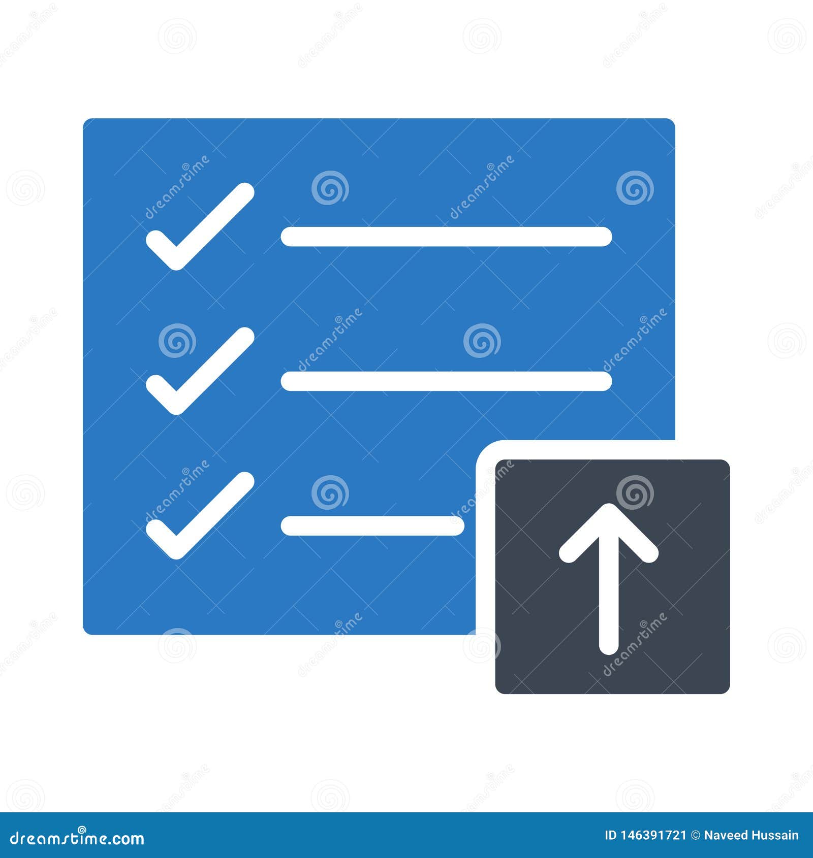 Upload Checklist Glyph Color Vector Icon Stock Illustration ...